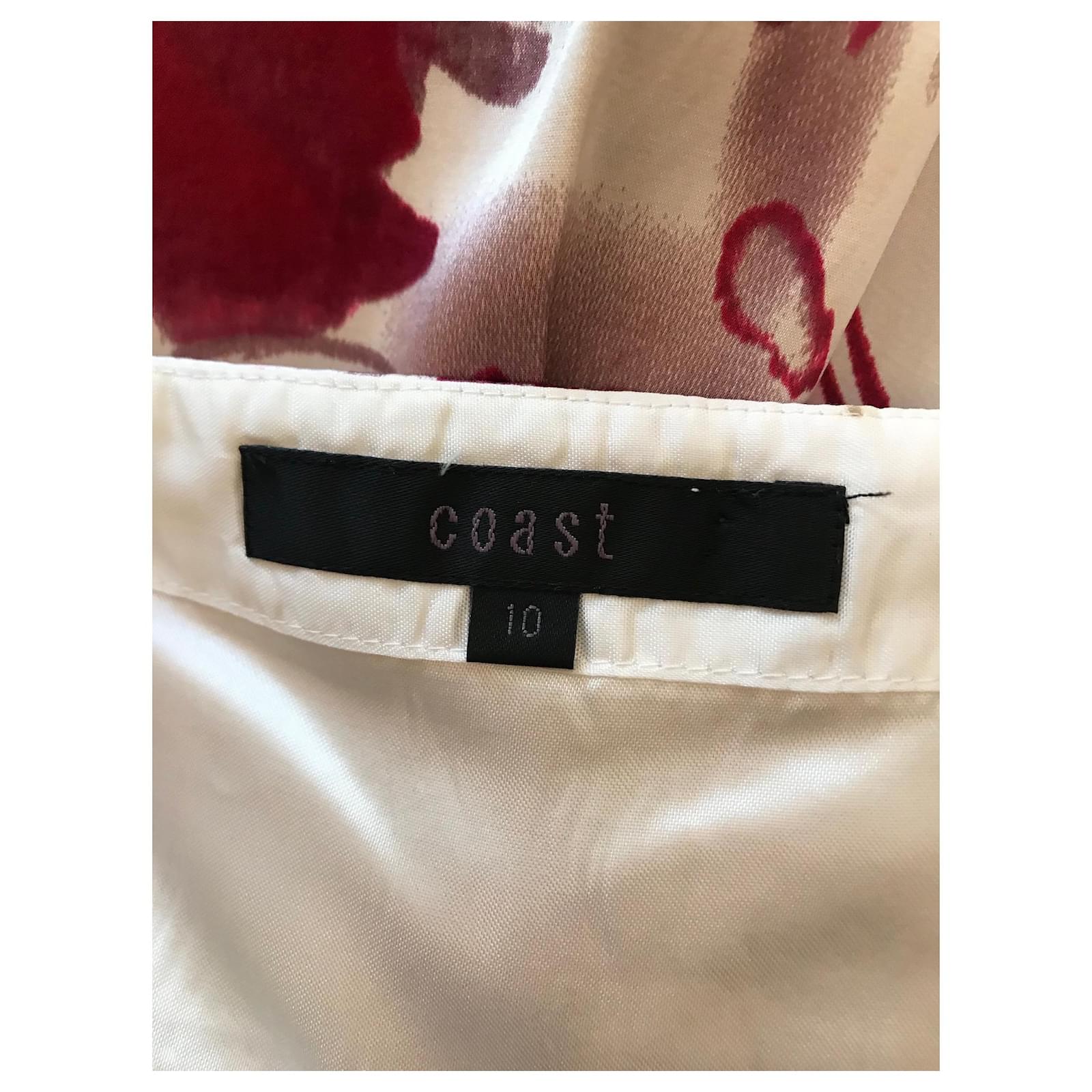 Coast Robes Soie Coton Rouge Écru ref.128997 - Joli Closet