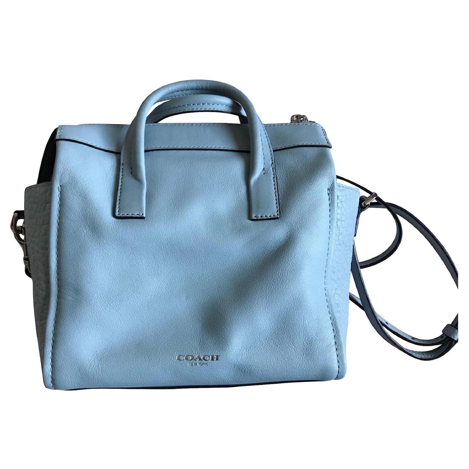 COACH Bleecker Mini Riley Crossbody Carryall Light blue Leather ref ...