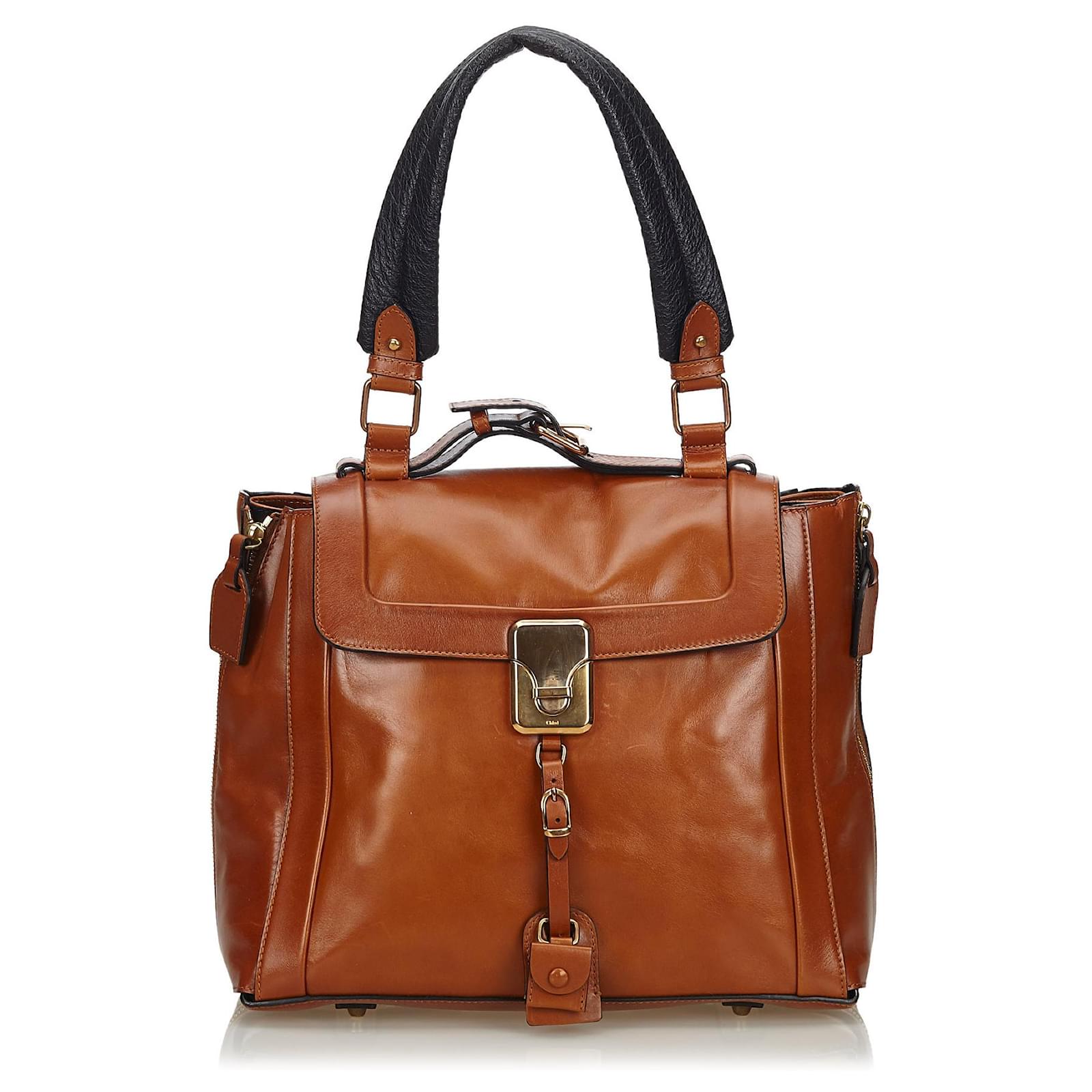 Sac cabas en cuir marron Chloé ref.132535 - Joli Closet