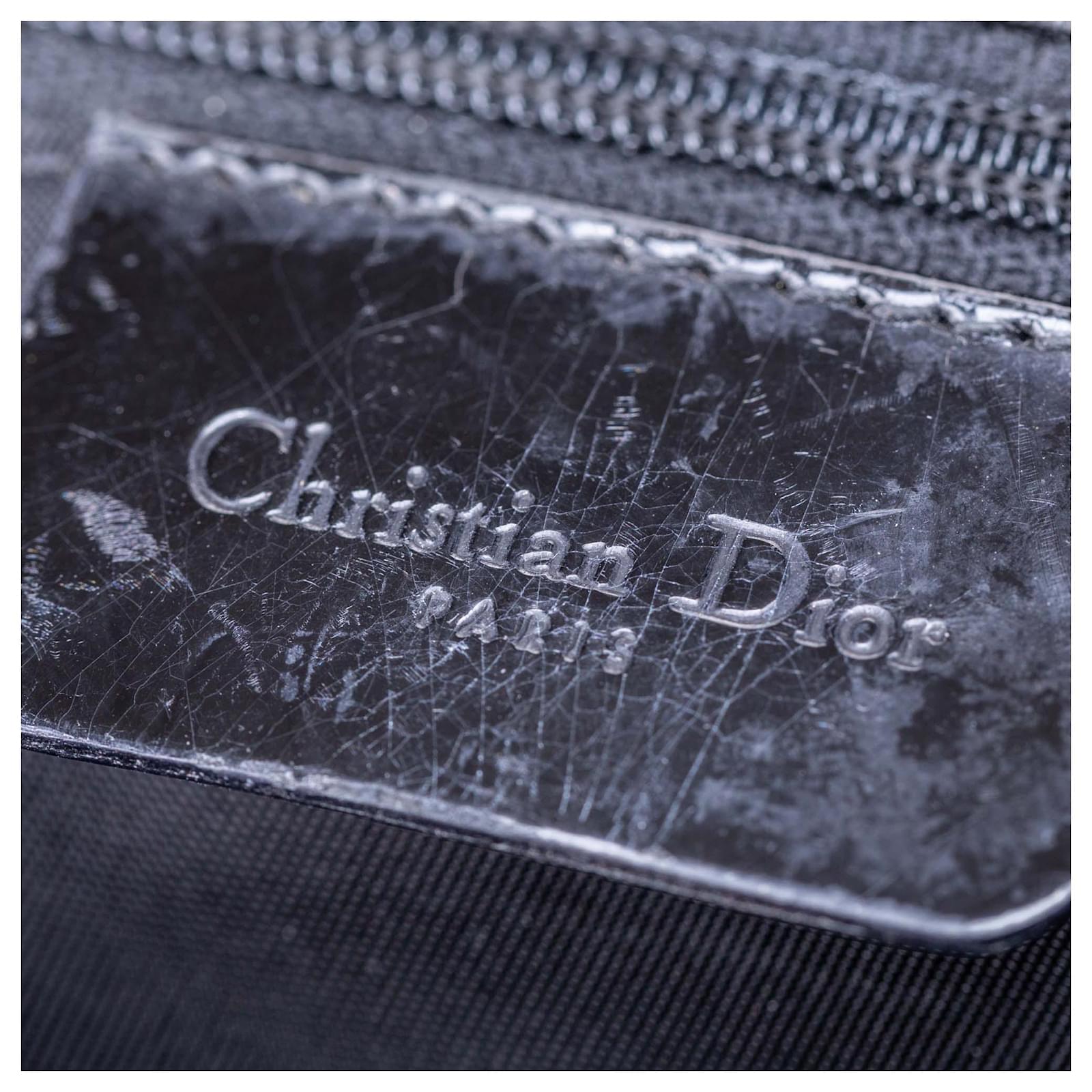 Baguette Dior en nylon noir Cuir Tissu ref.134089 - Joli Closet