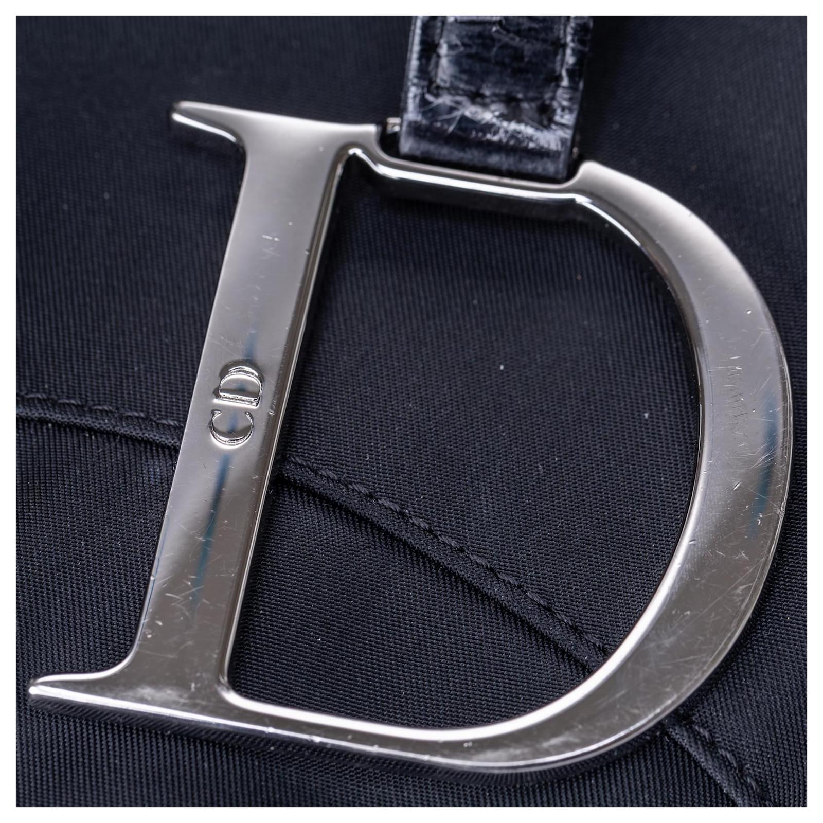 Baguette Dior en nylon noir Cuir Tissu ref.134089 - Joli Closet