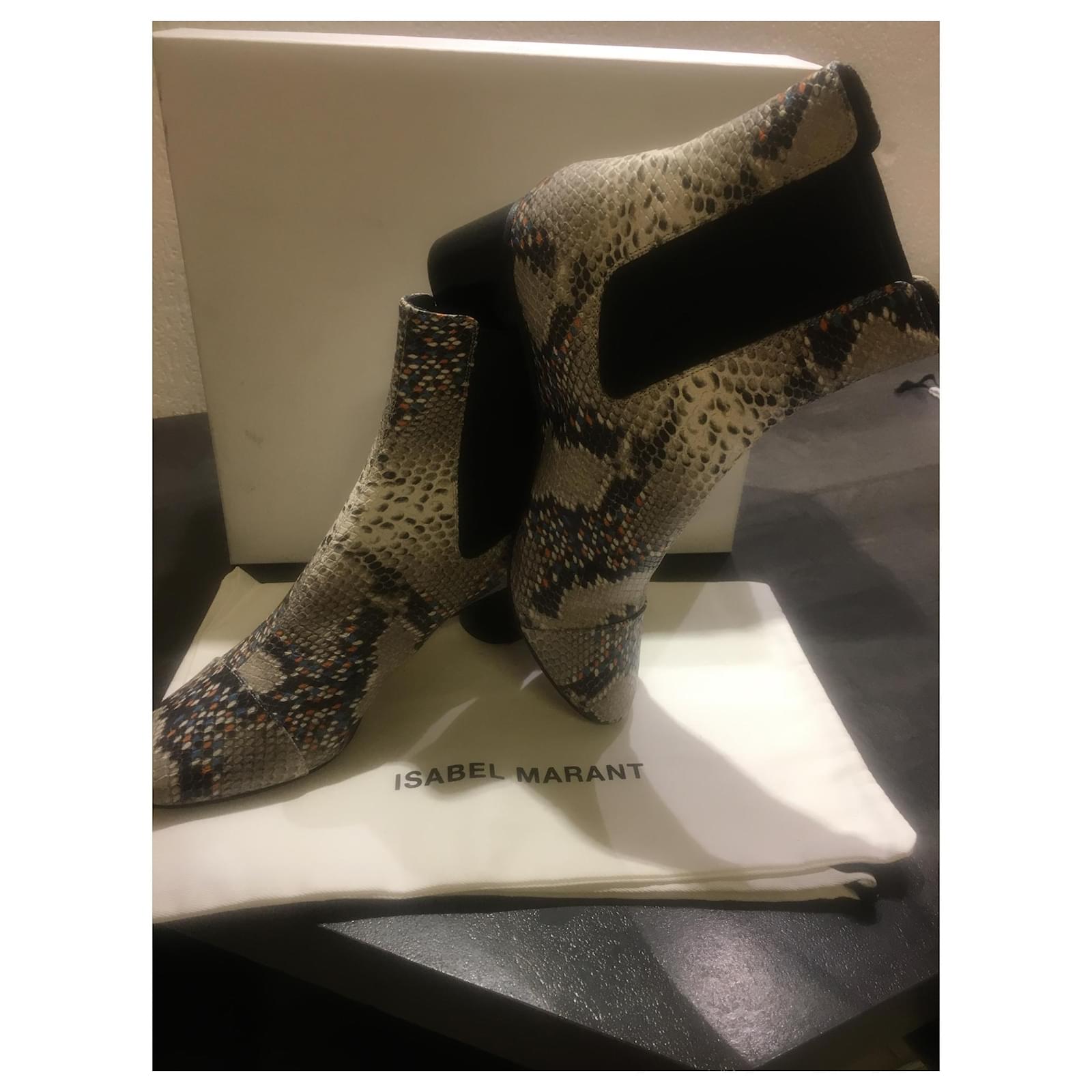 Isabel Marant Bottines Cuir Multicolore Gris ref.134198 - Joli Closet