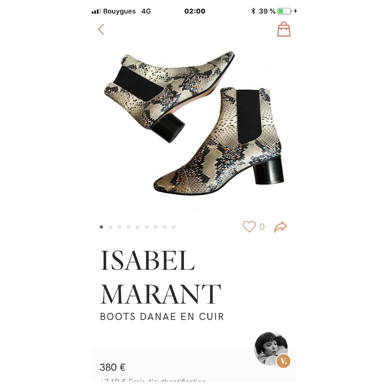 Isabel Marant Bottines Cuir Multicolore Gris ref.134198 - Joli Closet