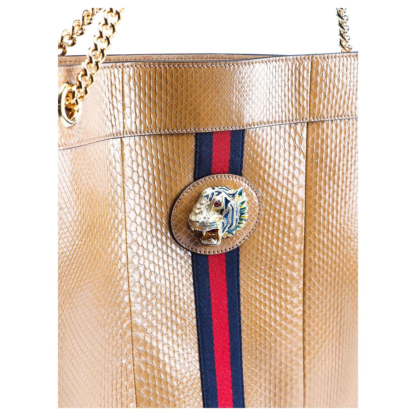 Gucci Rajah Handbag nouveau Python ref.134444 - Joli Closet