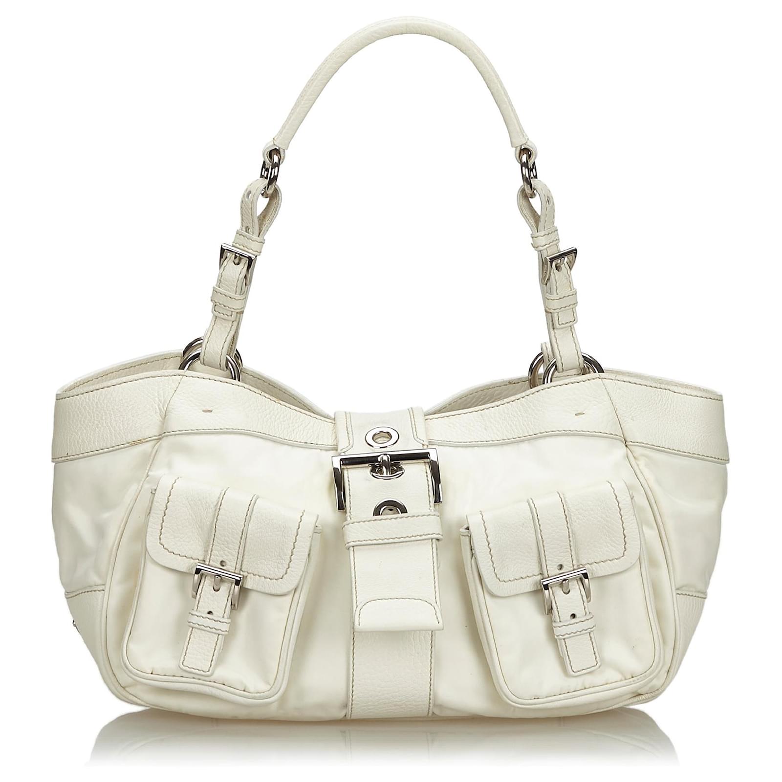 Prada White Leather Shoulder Bag ref.135098 - Joli Closet