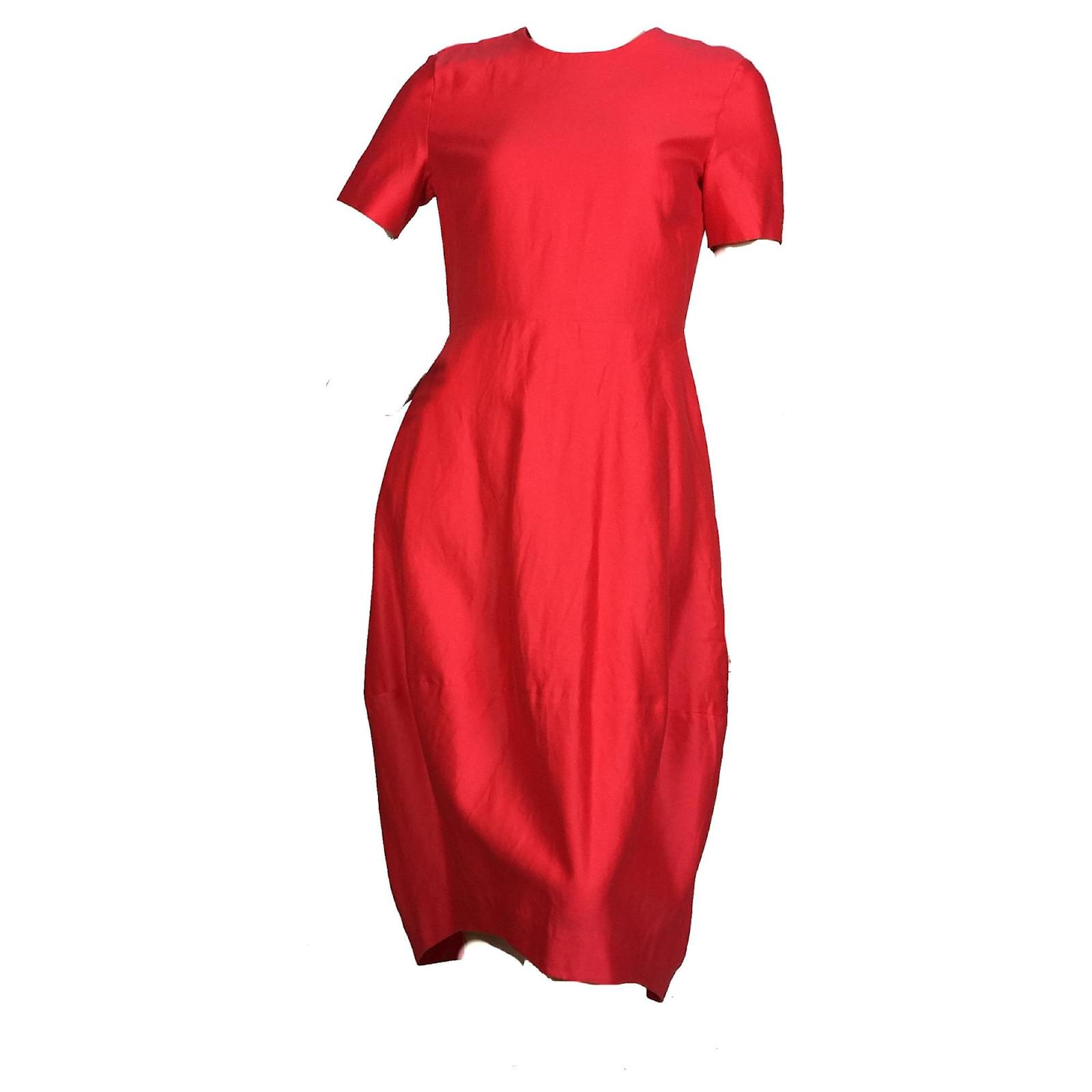 Cos Robe cocon rouge corail Soie Coton ref.135623 - Joli Closet
