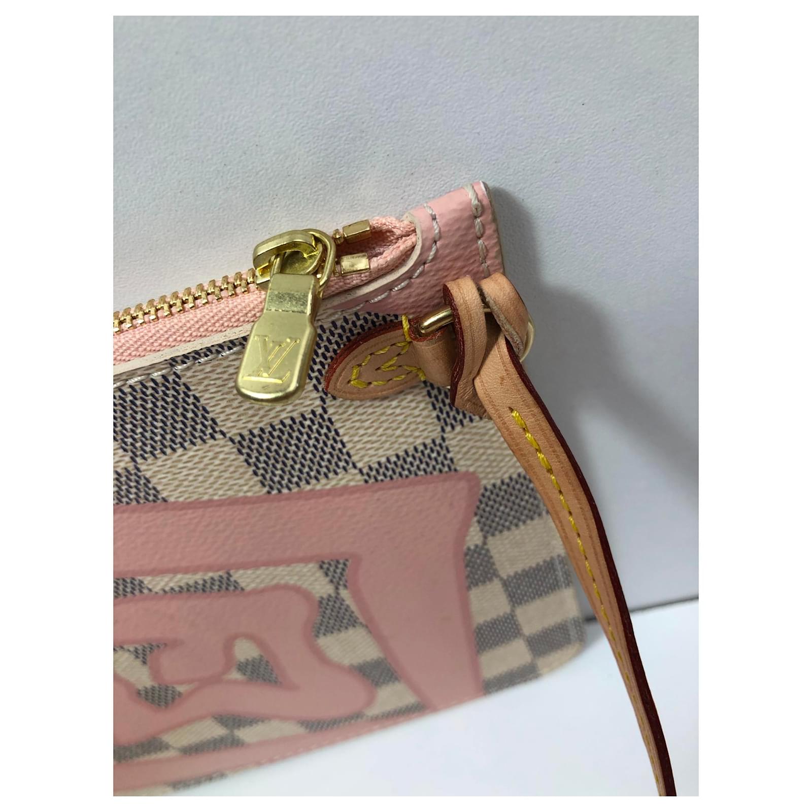 Louis Vuitton Neverfull Pink White Eggshell Cloth ref.135862 - Joli Closet