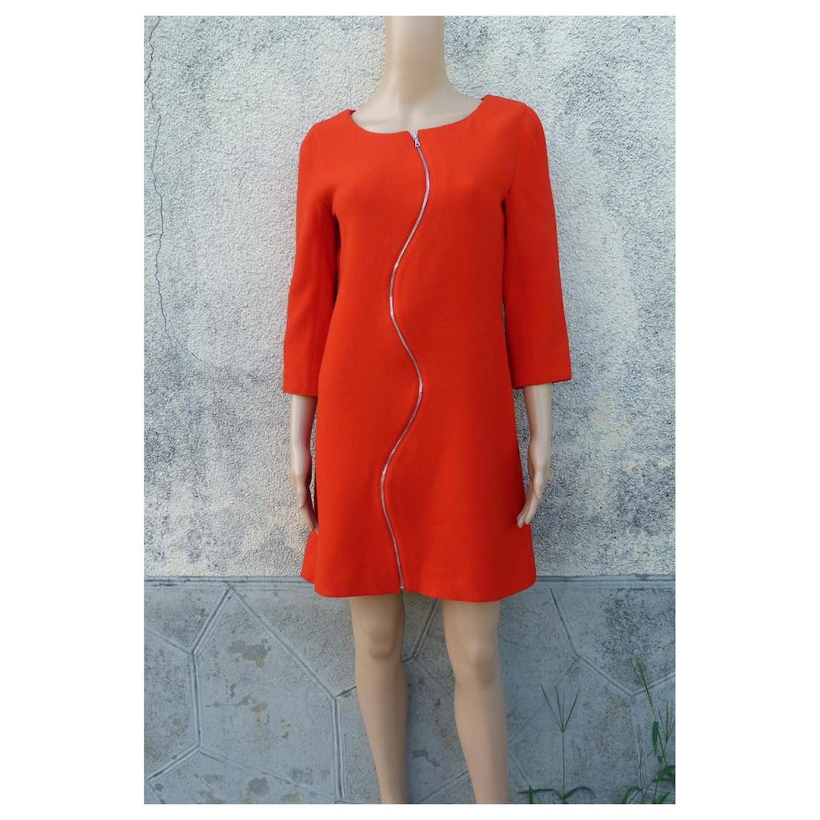 Courreges Robes Laine Orange ref.136394 - Joli Closet