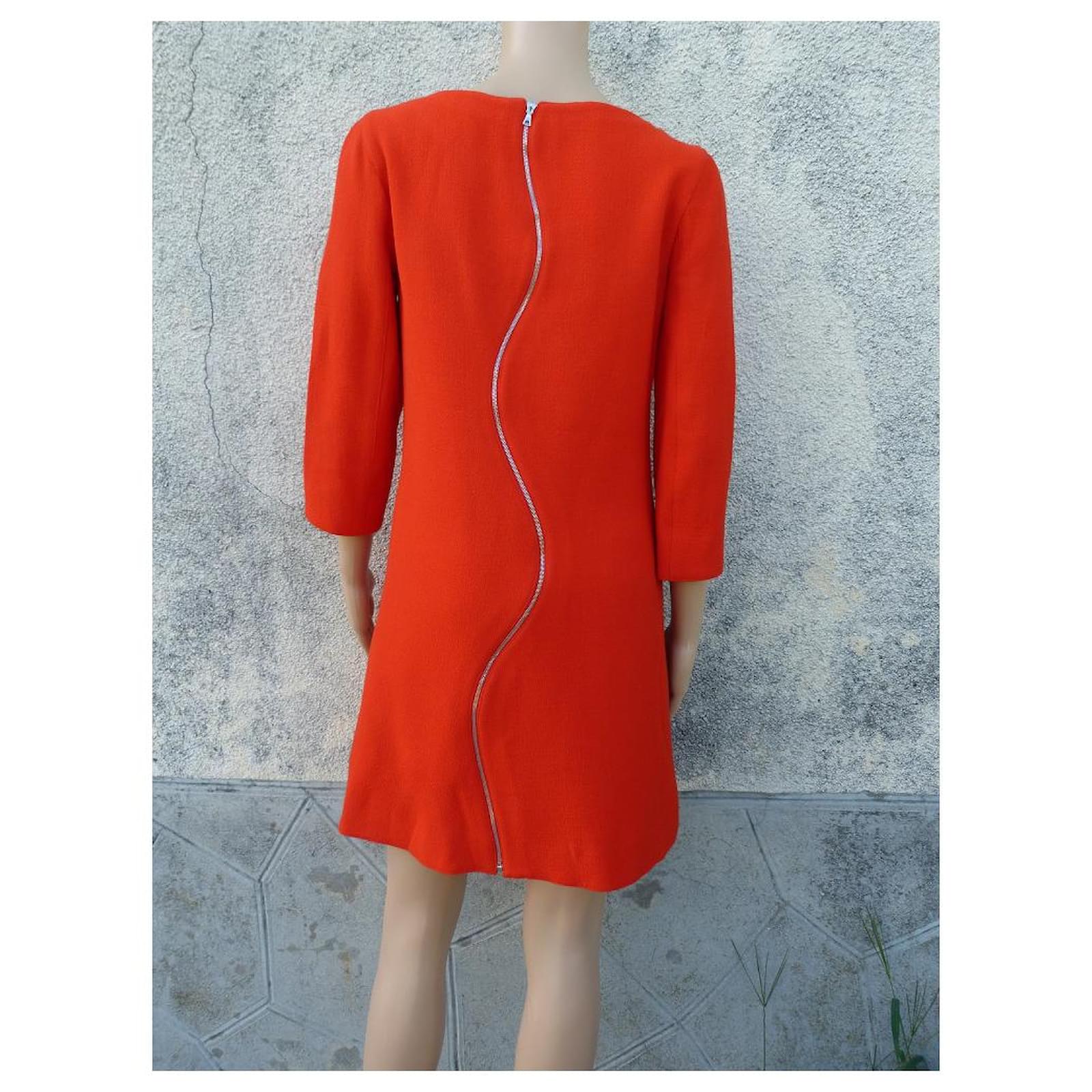 Courreges Robes Laine Orange ref.136394 - Joli Closet