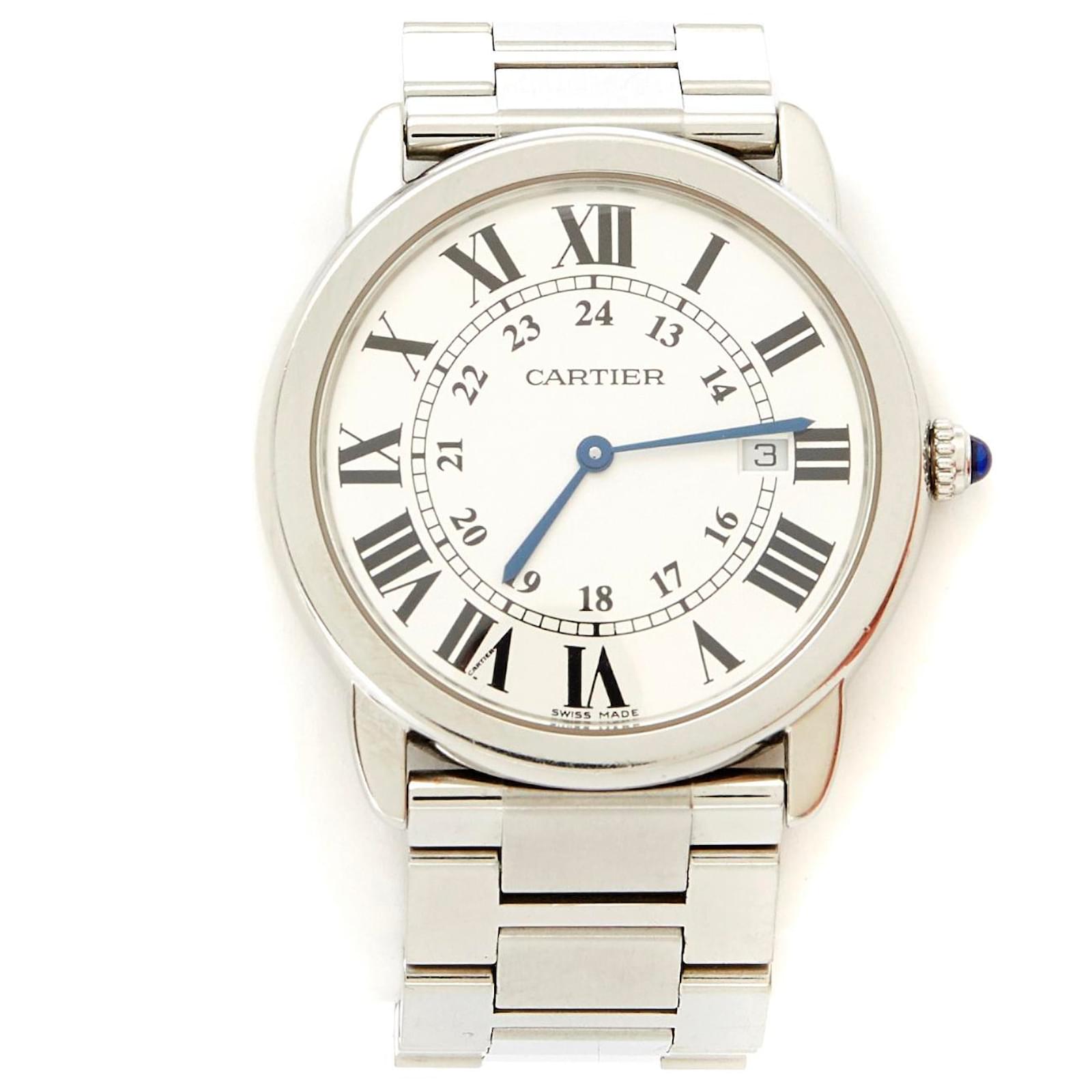 Cartier TANK SOLO RONDE 36 Acier Argenté ref.137294 - Joli Closet