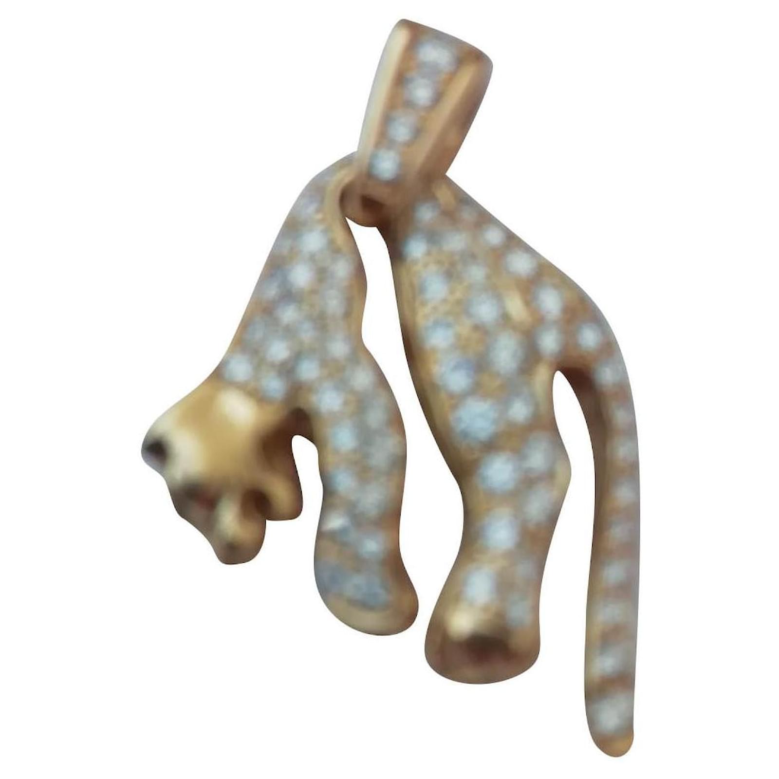 Pendentif panthère molle, or et diamants, Cartier Doré ref.138752 ...