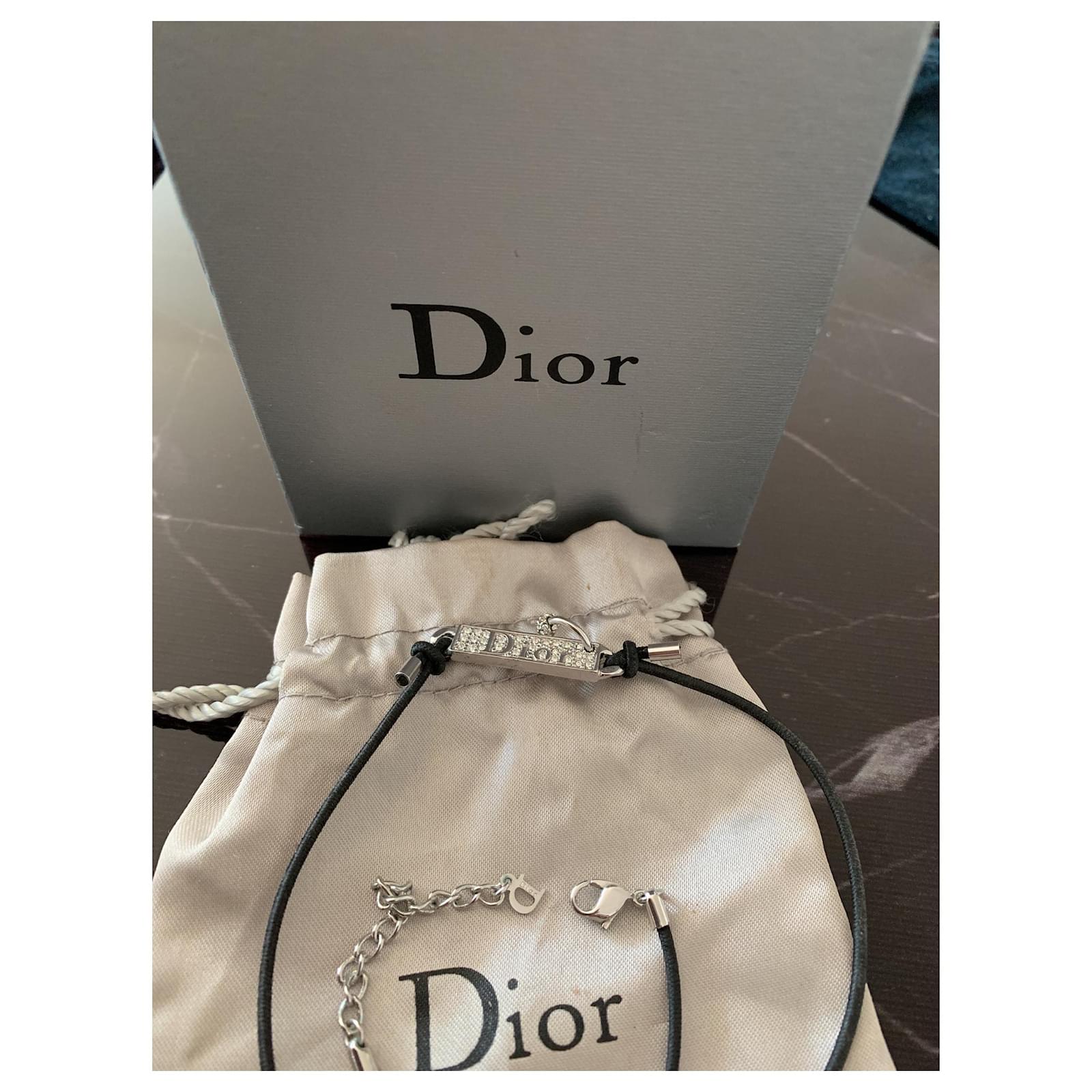 Dior choker necklace Black Silvery Silver-plated ref.138822 - Joli Closet