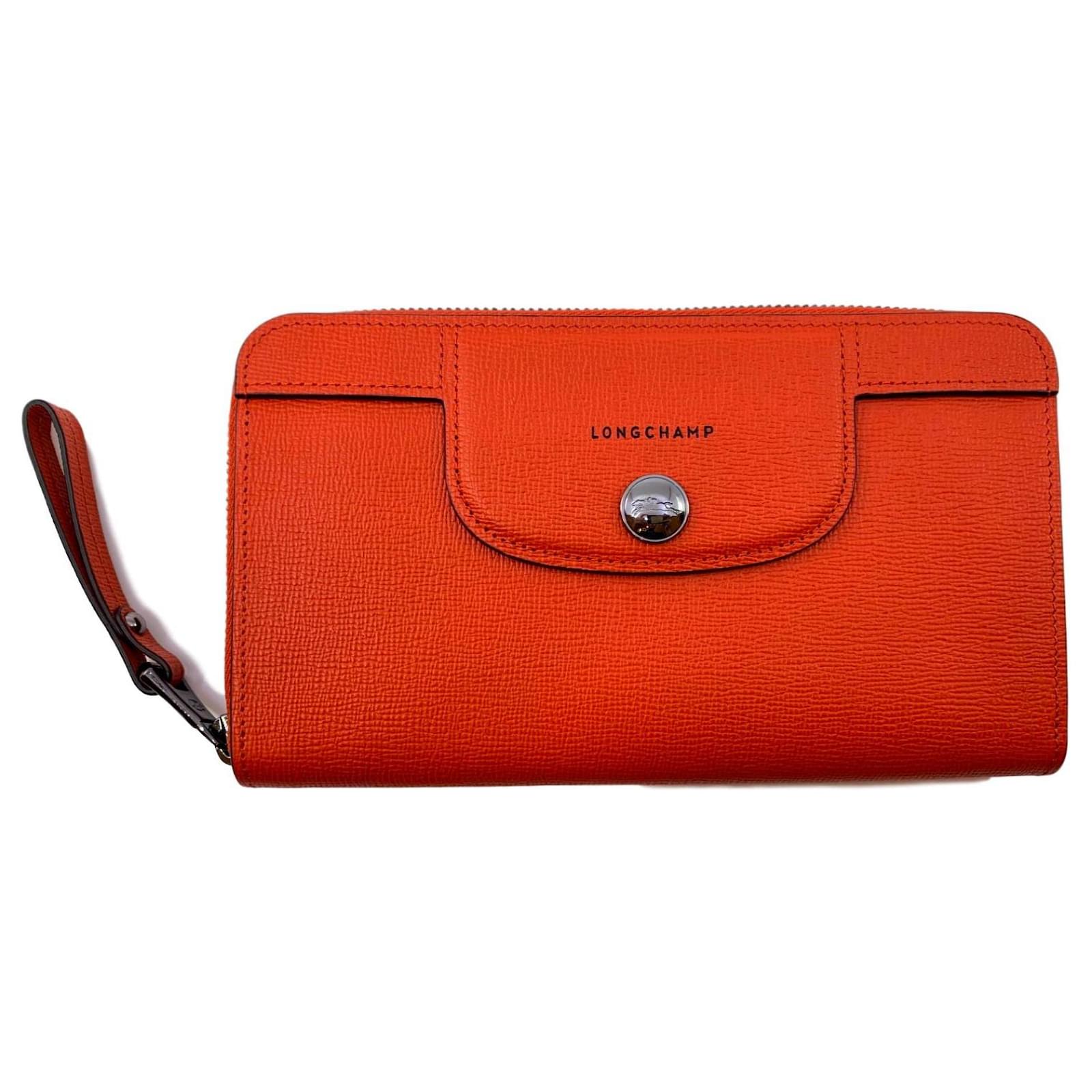 Longchamp wallet Orange Leather ref.139108 - Joli Closet