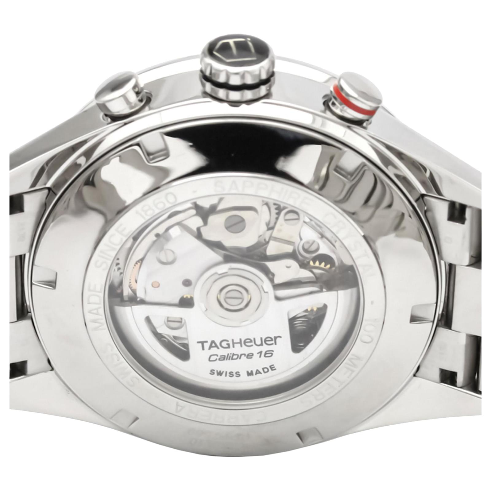 Calibre Carrera Tag Heuer en acier inoxydable argenté 16 Chronographe ...