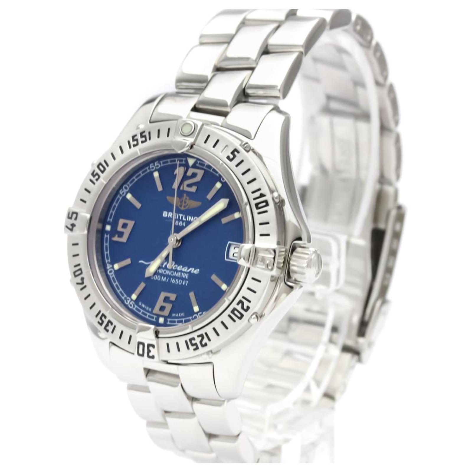 Breitling Argent Acier Inoxydable Colt Quartz A57350 Métal Argenté Bleu ...