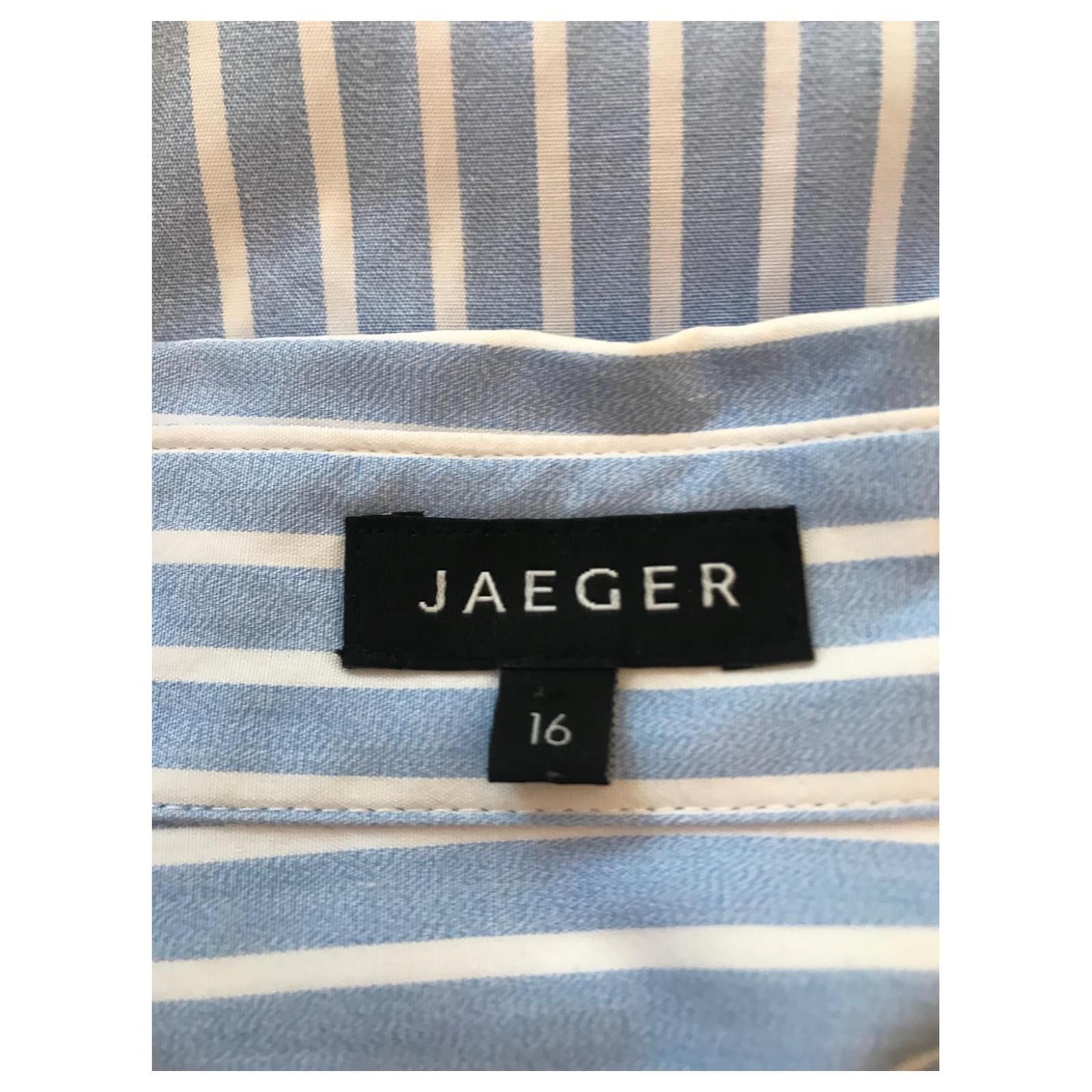 Jaeger Tops White Light blue Cotton ref.141384 - Joli Closet