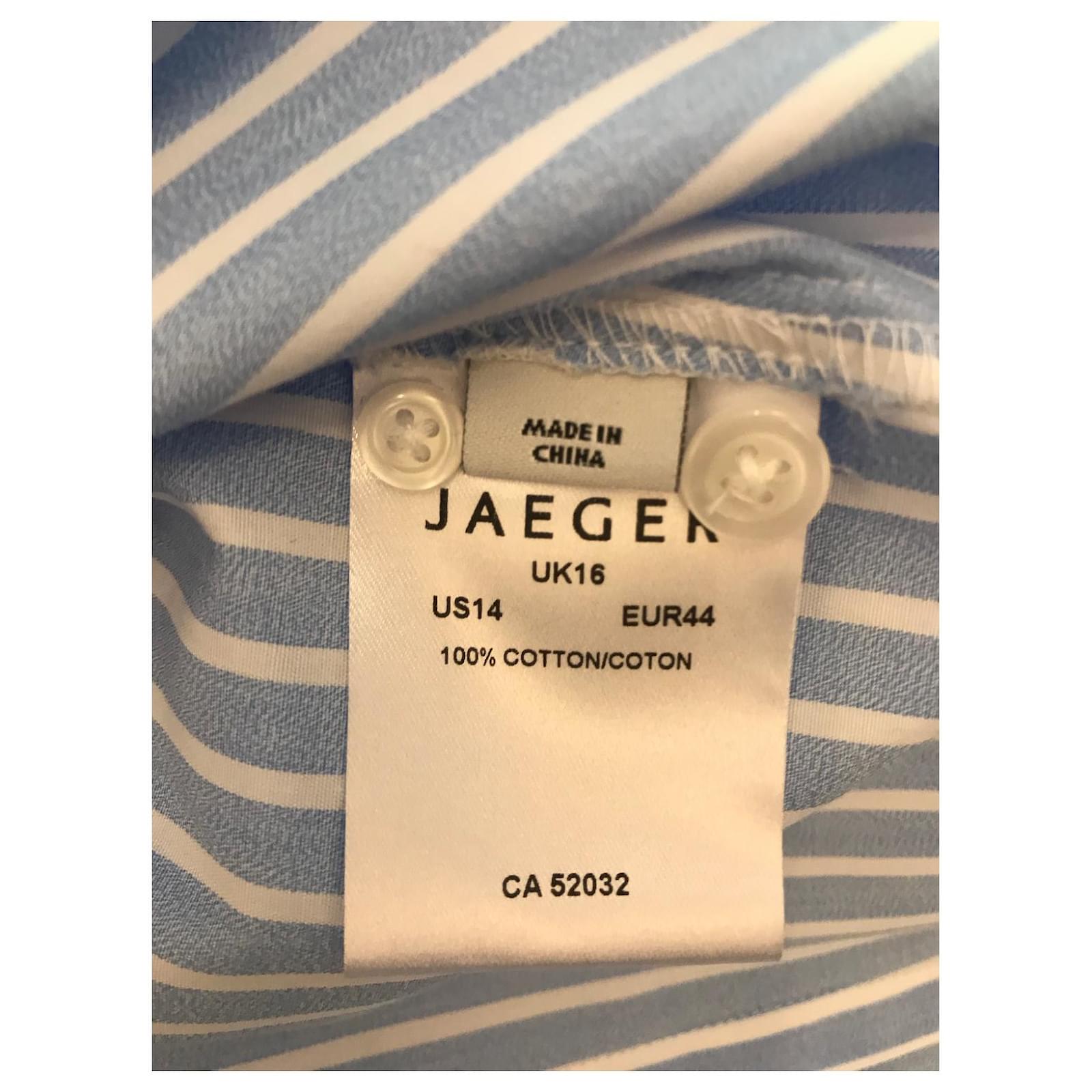 Jaeger Tops White Light blue Cotton ref.141384 - Joli Closet