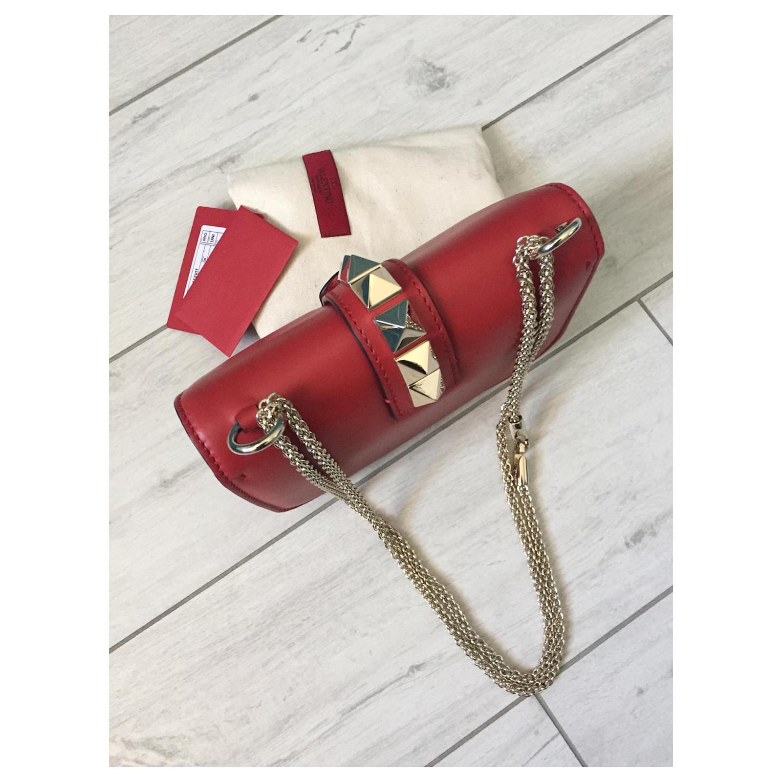 Valentino Garavani Sac Valentino Glam Loco Cuir Rouge ref.141473 - Joli ...