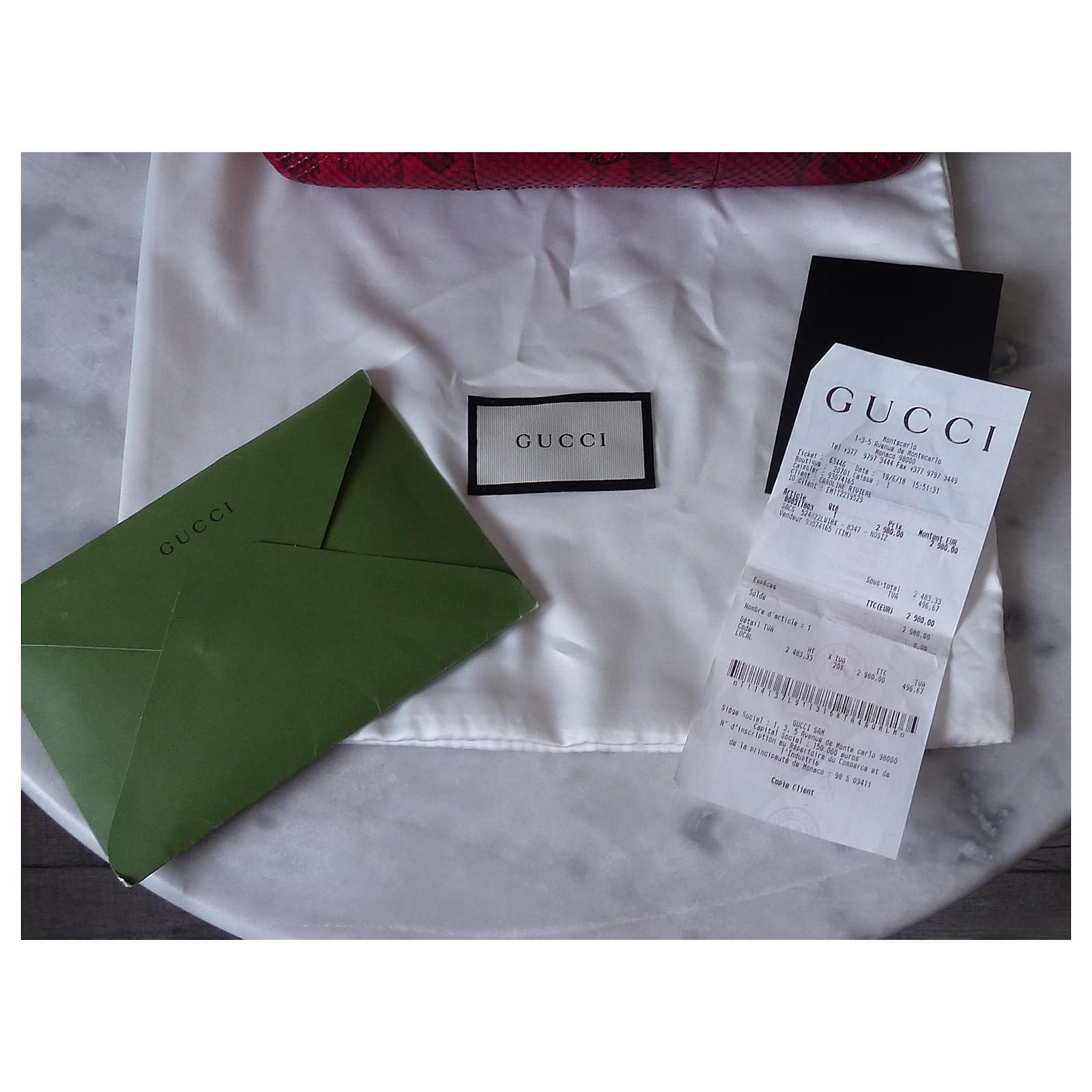 GUCCI MARMONT DOUBLE BANDOULIERES PYTHON Multicolore ref.144023 - Joli ...