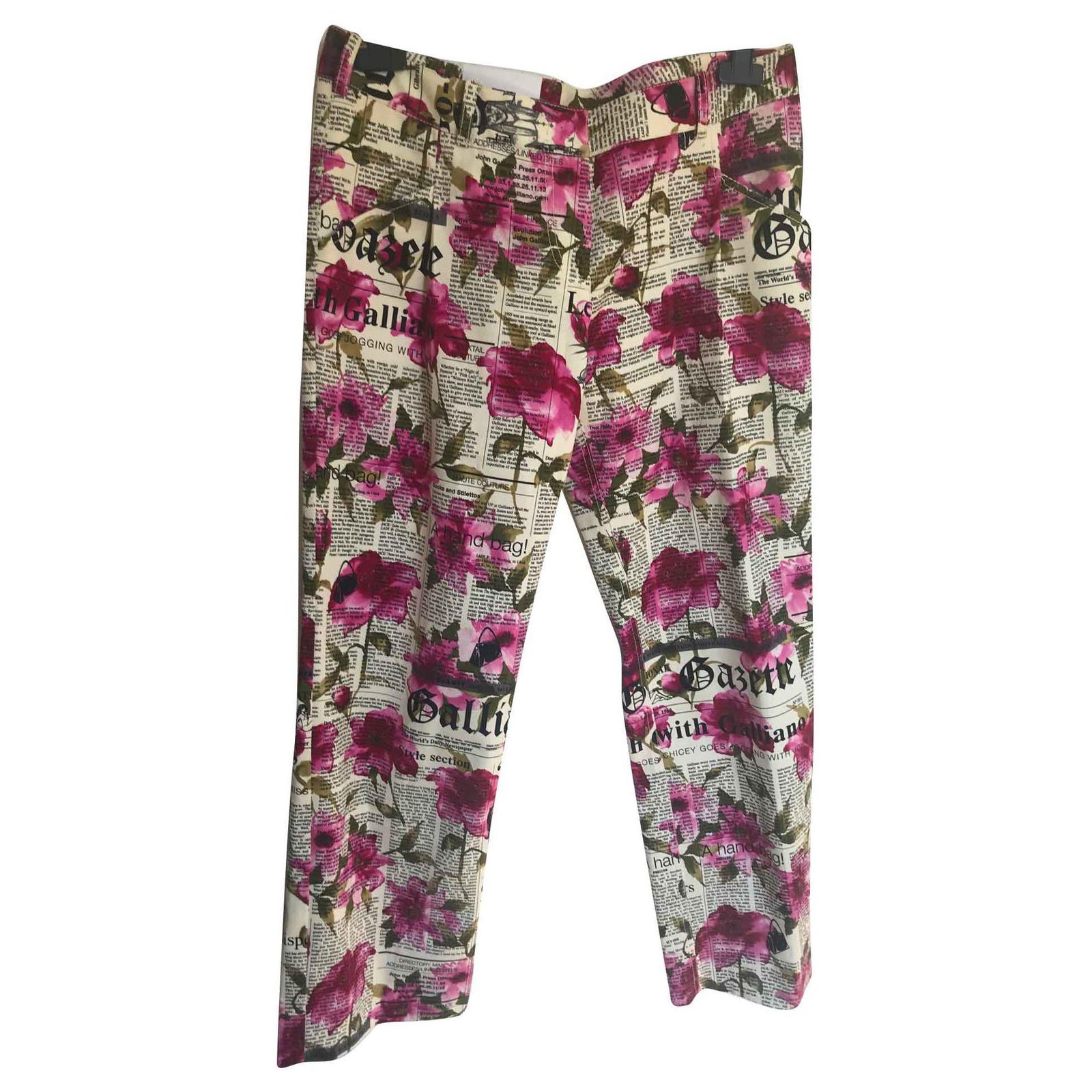 John Galliano Pantalons, leggings Coton Multicolore ref.146745 - Joli ...