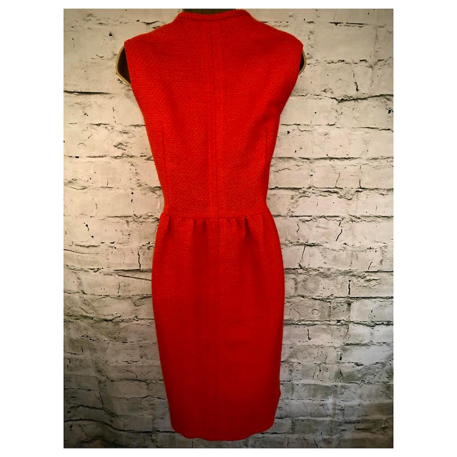 Jaeger Dresses Red Wool ref.149379 - Joli Closet
