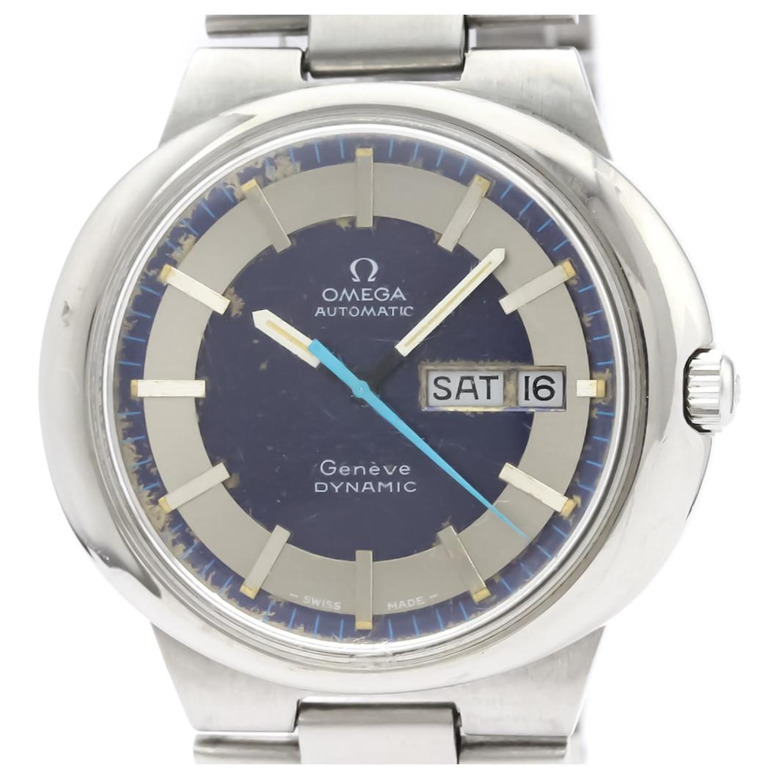 Omega Silver Acier inoxydable Dynamique Automatique Métal Argenté Bleu ...