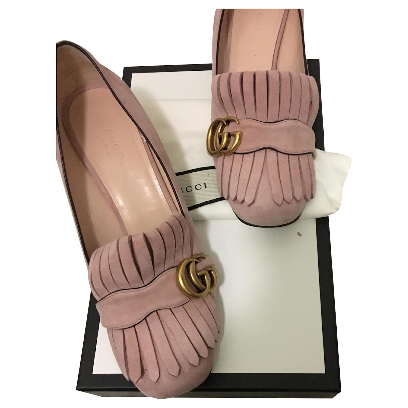 Gucci Talons Daim Rose ref.150248 - Joli Closet