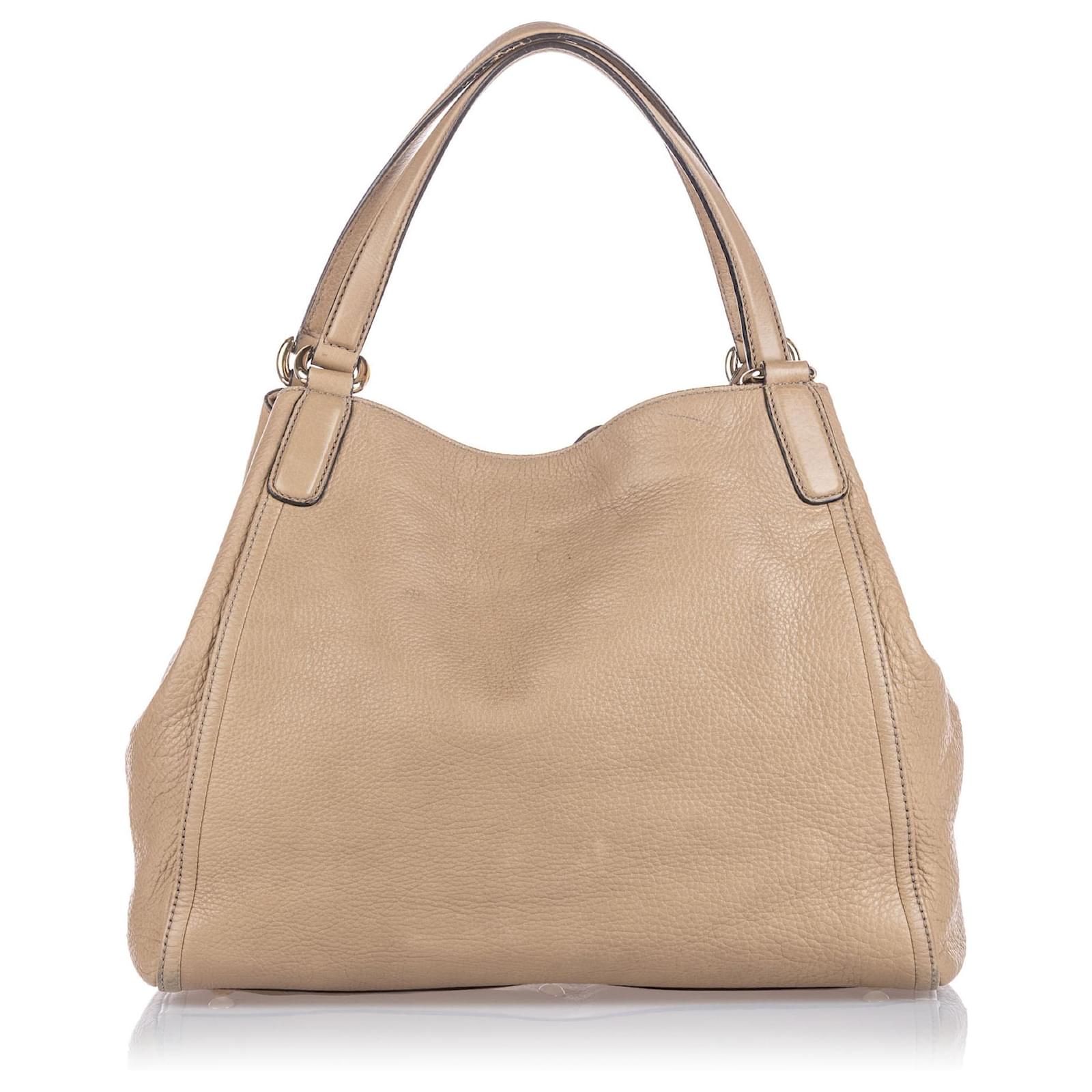Gucci Brown Leather Soho Tote Bag Beige ref.150265 - Joli Closet