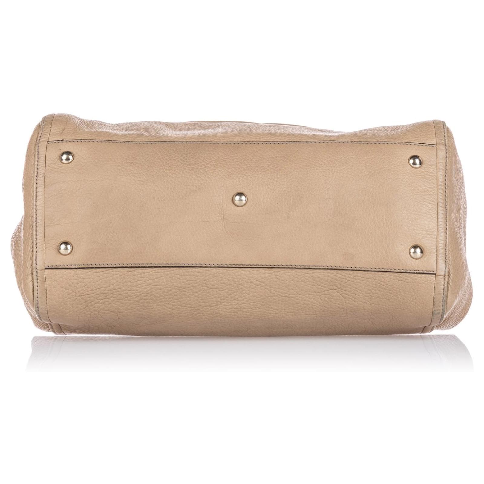 Gucci Brown Leather Soho Tote Bag Beige ref.150265 - Joli Closet