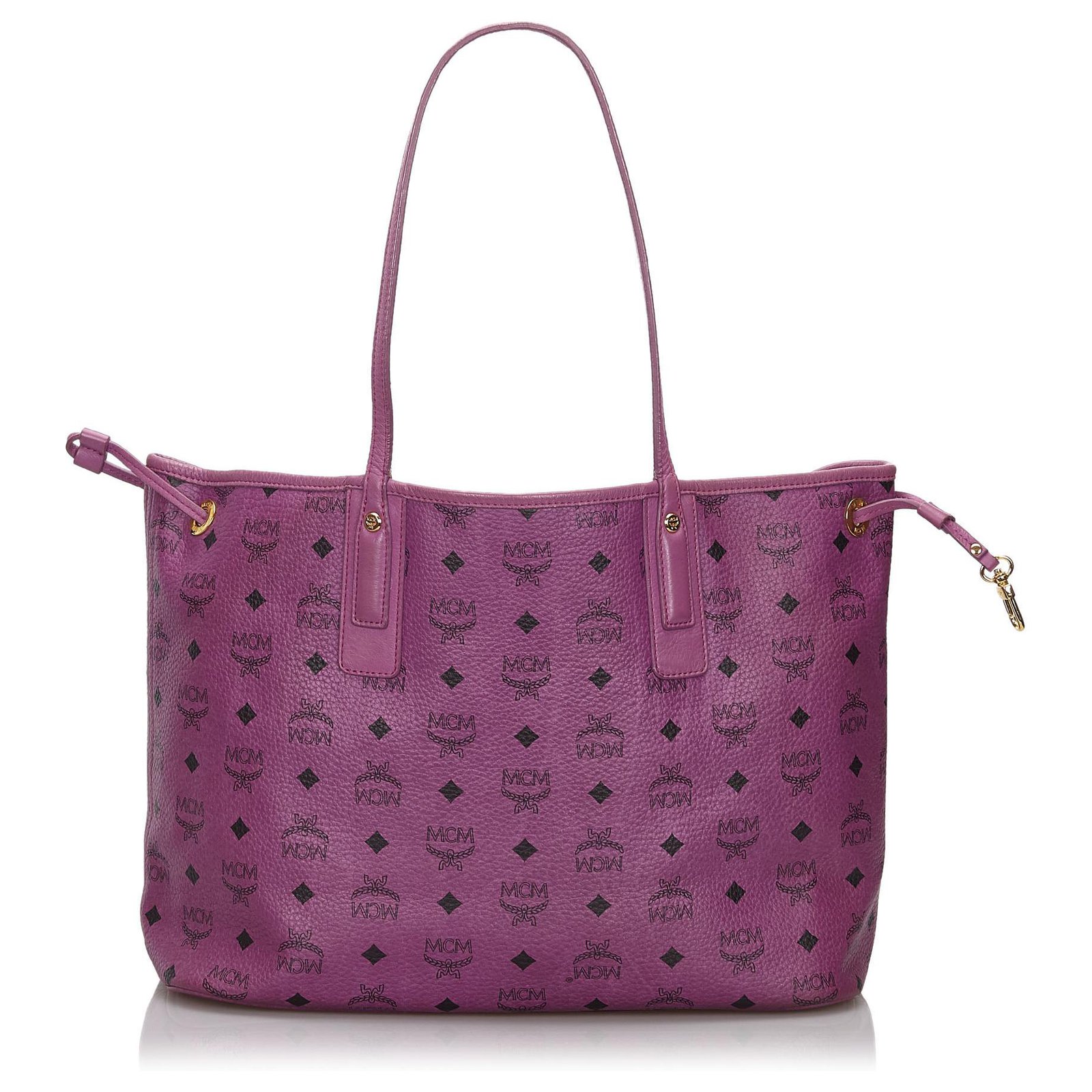 MCM Purple Visetos Reversible Leather Tote Bag Multiple colors Cloth ...