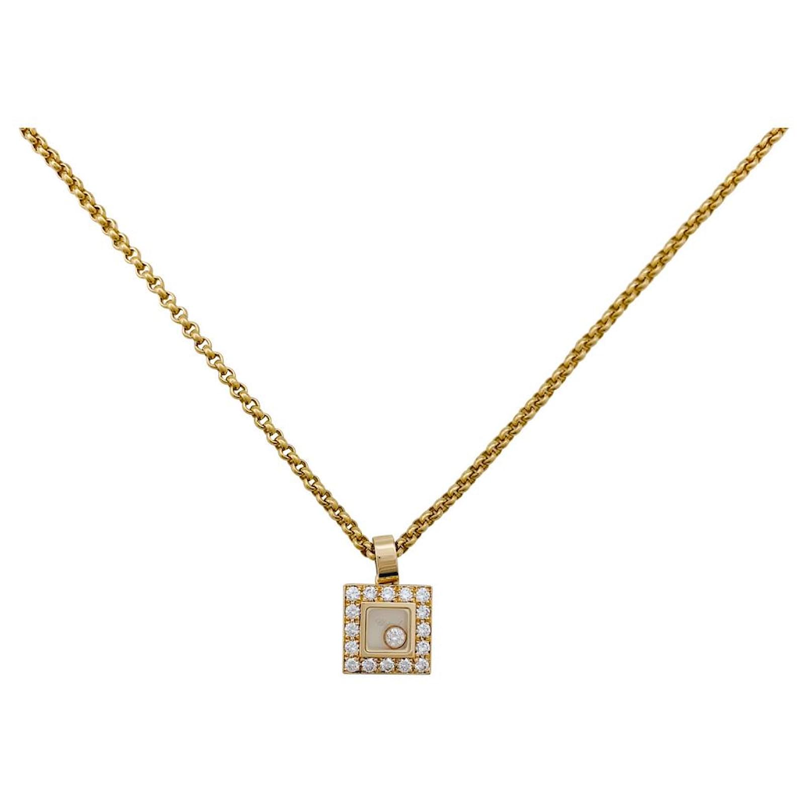 Collier Chopard, "Happy Diamonds", en or jaune et diamants. ref.152433 ...