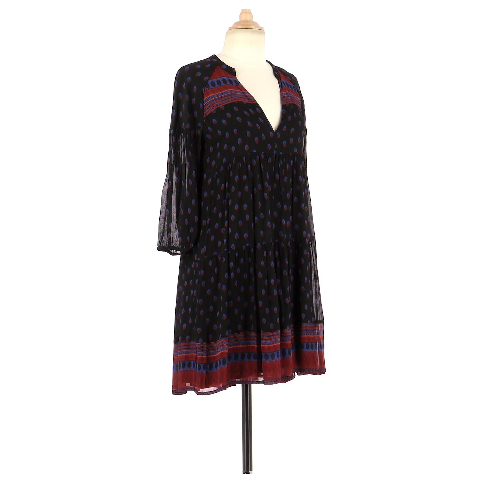 Ba&Sh Robe Viscose Multicolore ref.152603 - Joli Closet