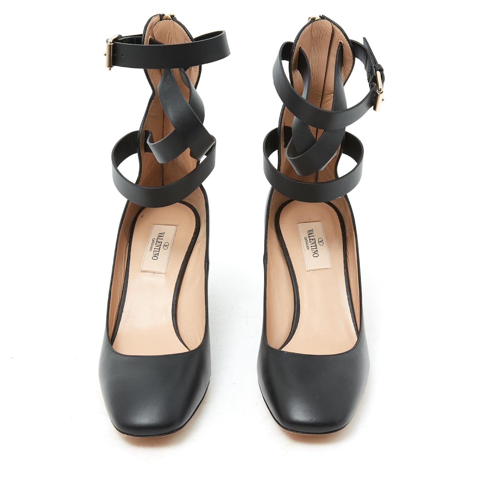 Valentino TANGO EU38.5 CROISE BLACK NEW Cuir Noir ref.154210 - Joli Closet