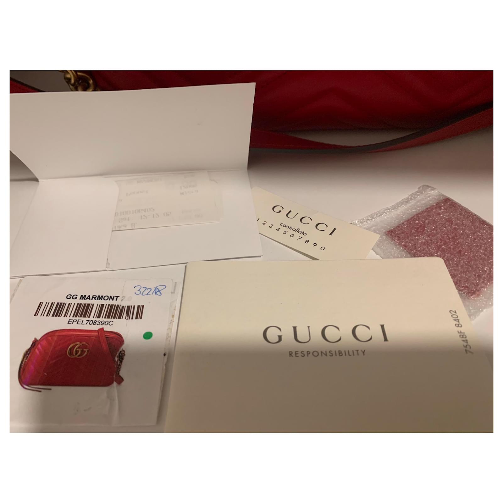 Sac Gucci Marmont Cuir Rouge ref.154736 - Joli Closet
