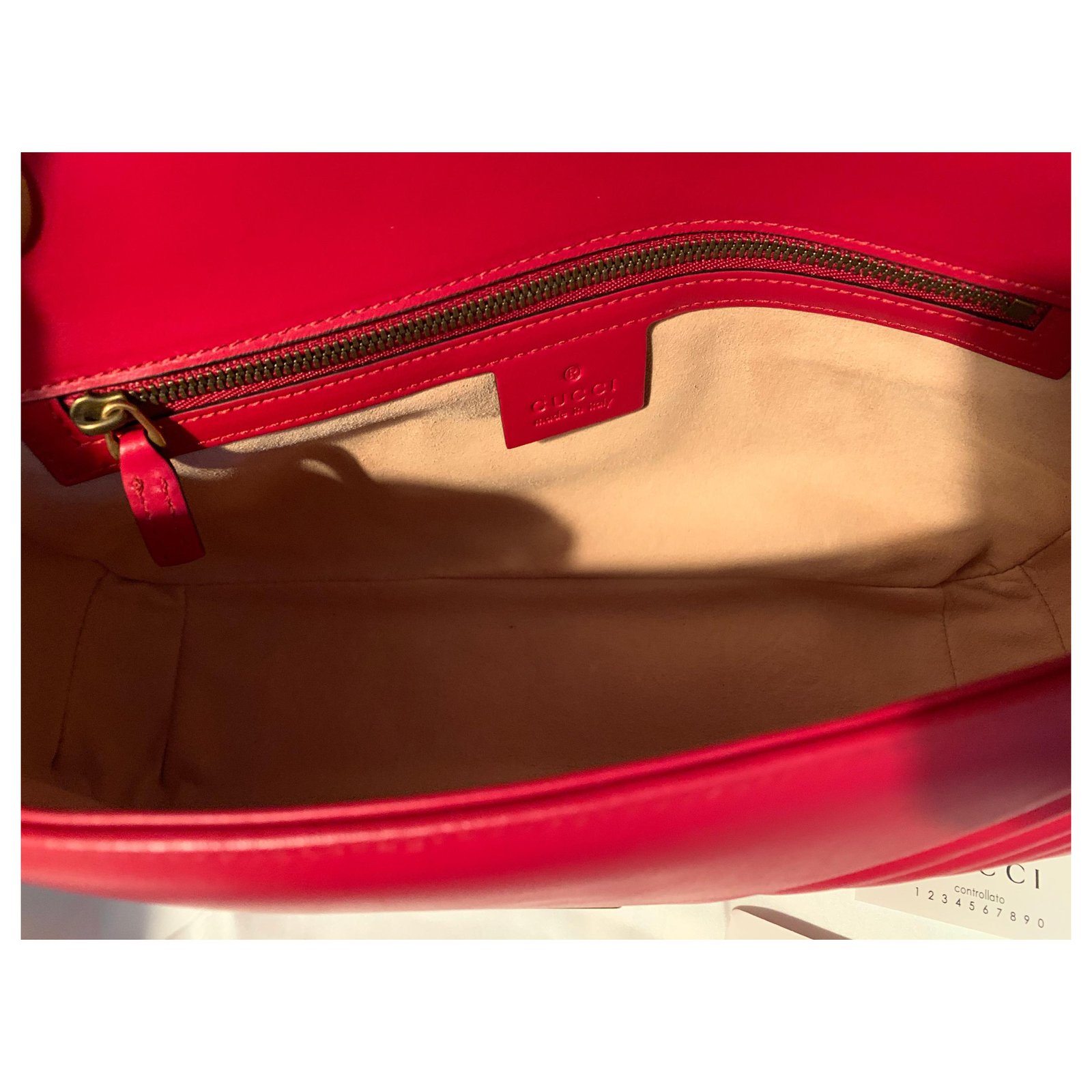 Gucci Sac GG Marmont Cuir Rouge ref.154892 - Joli Closet