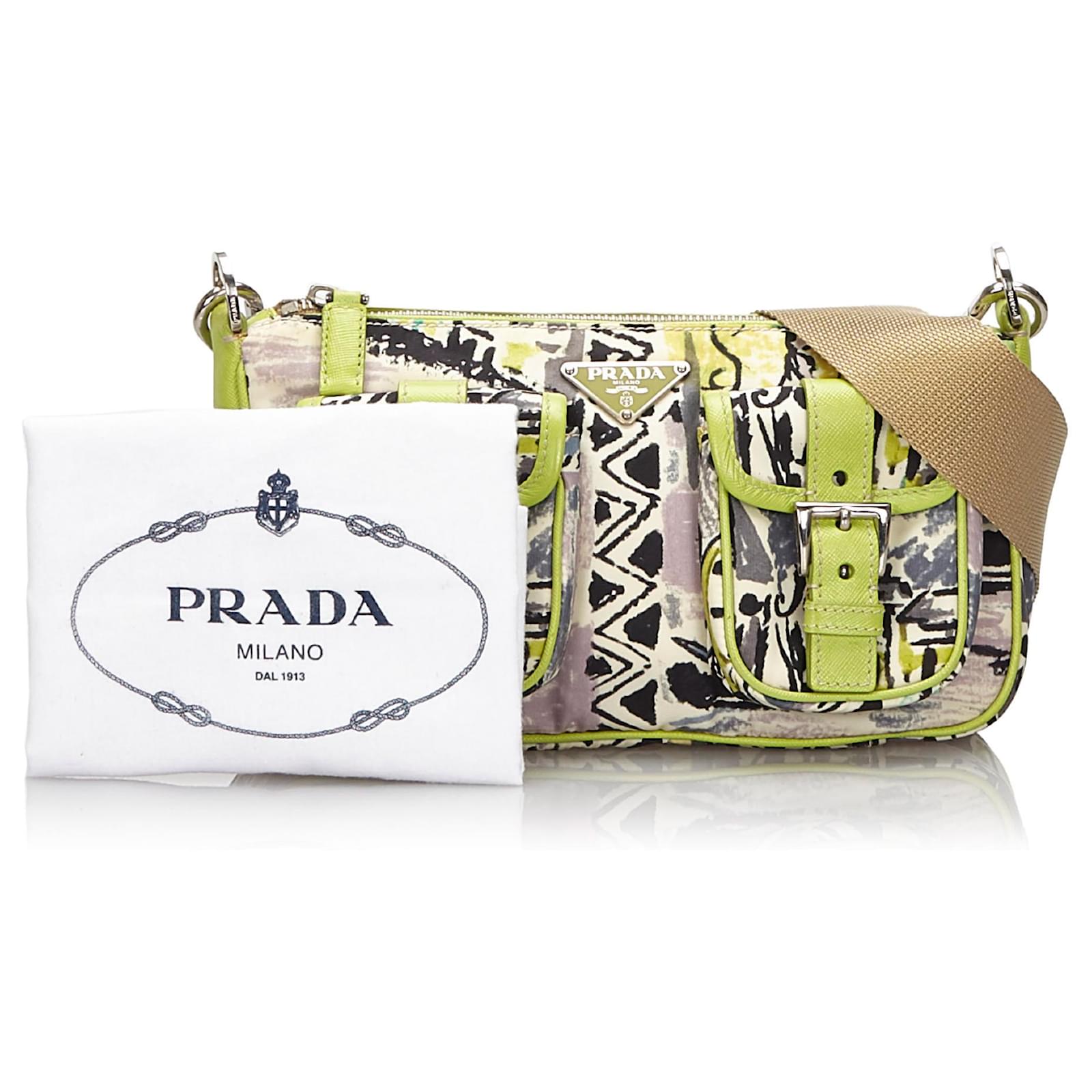 Prada Green Printed Nylon Crossbody Bag Multiple colors Leather Cloth ...