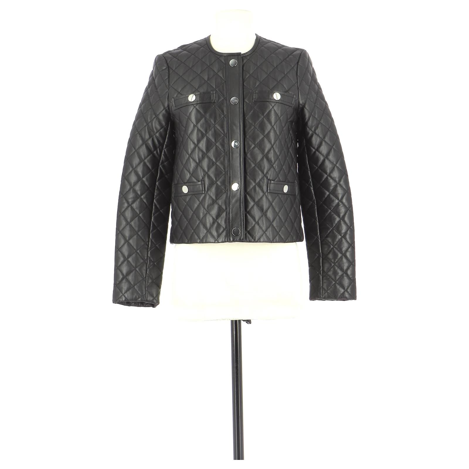 Maje Vest / Blazer Black Leather ref.156291 - Joli Closet