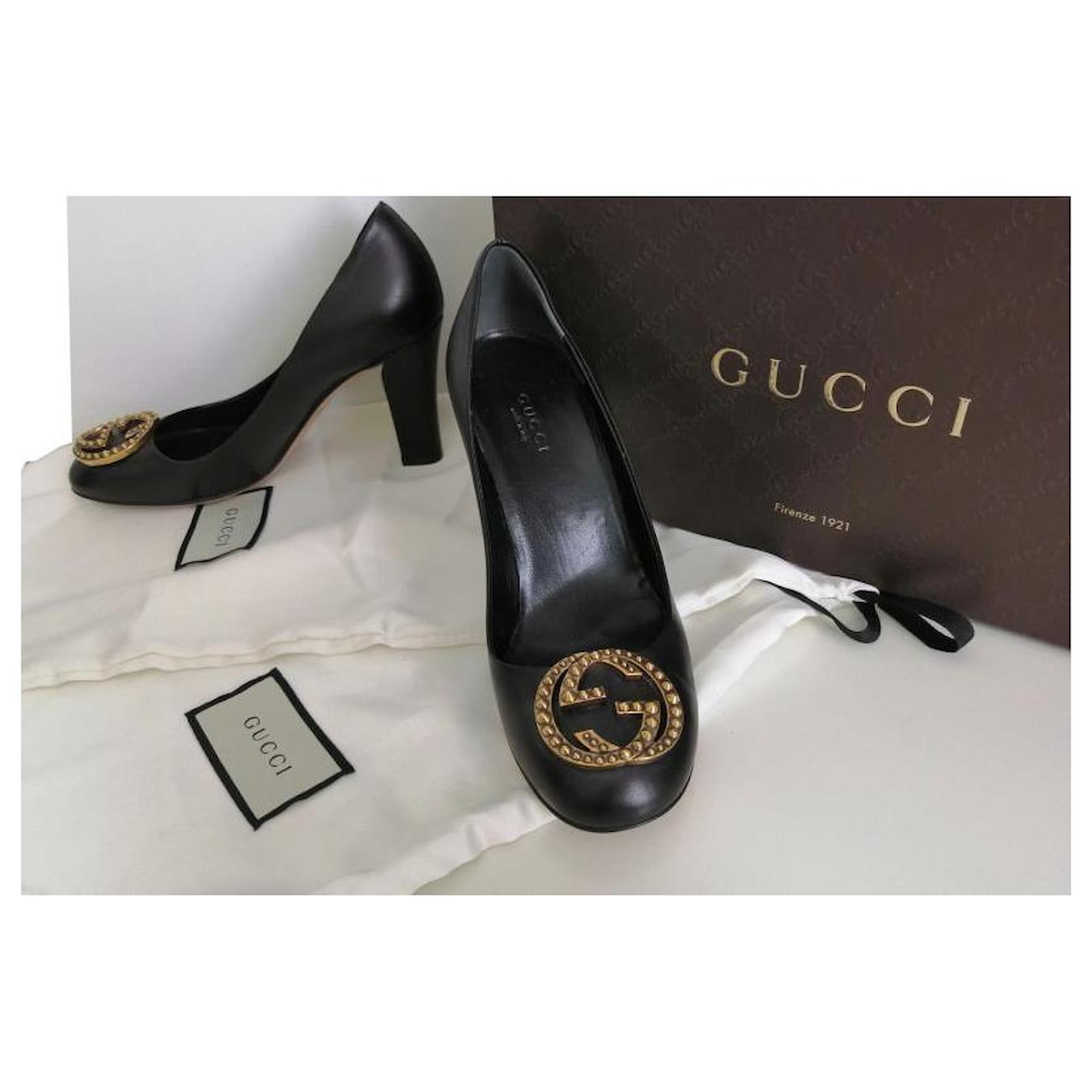 Gucci Talons Cuir Noir ref.157105 - Joli Closet
