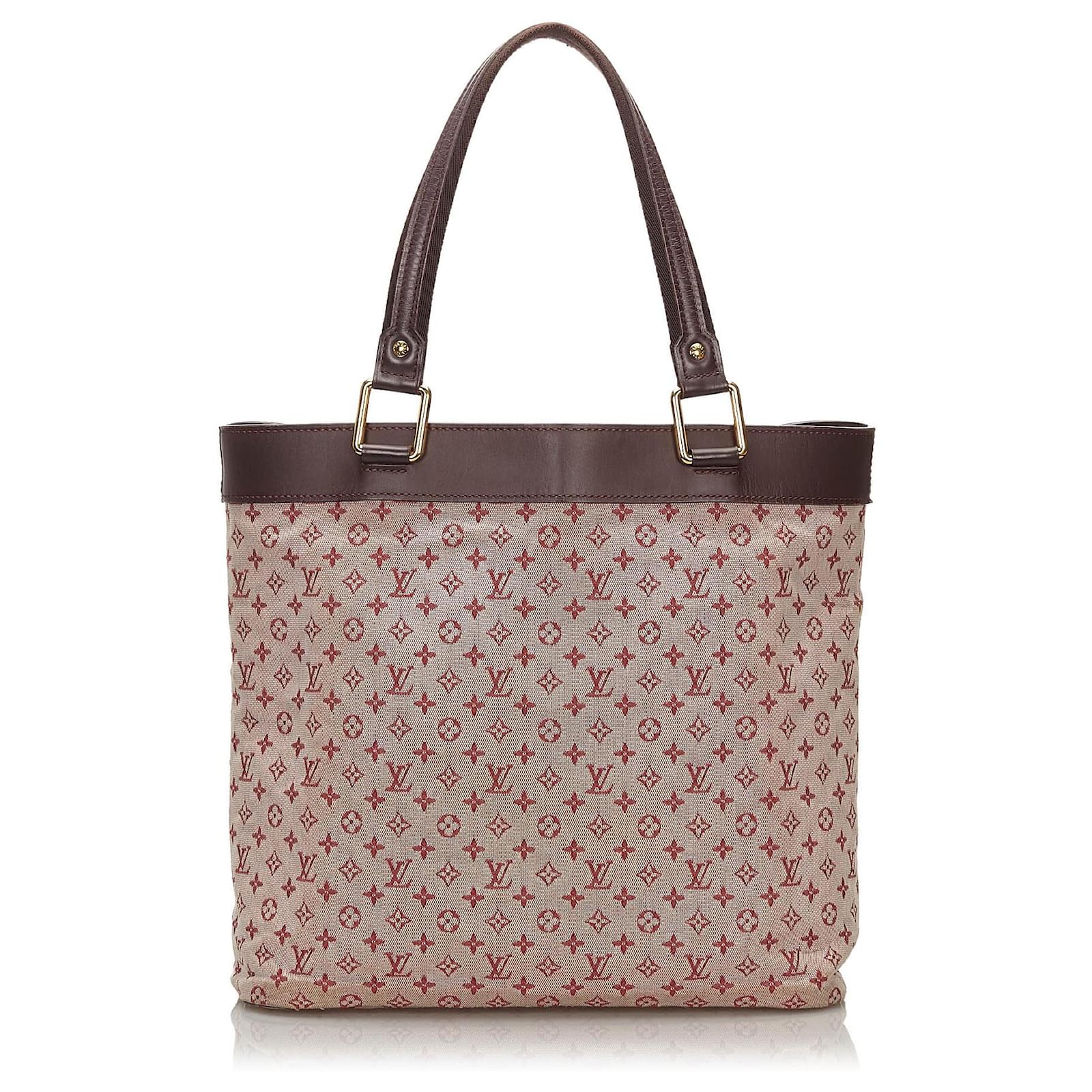 Louis Vuitton Pink Monogram Mini Lin Lucille GM Red Leather Cotton ...