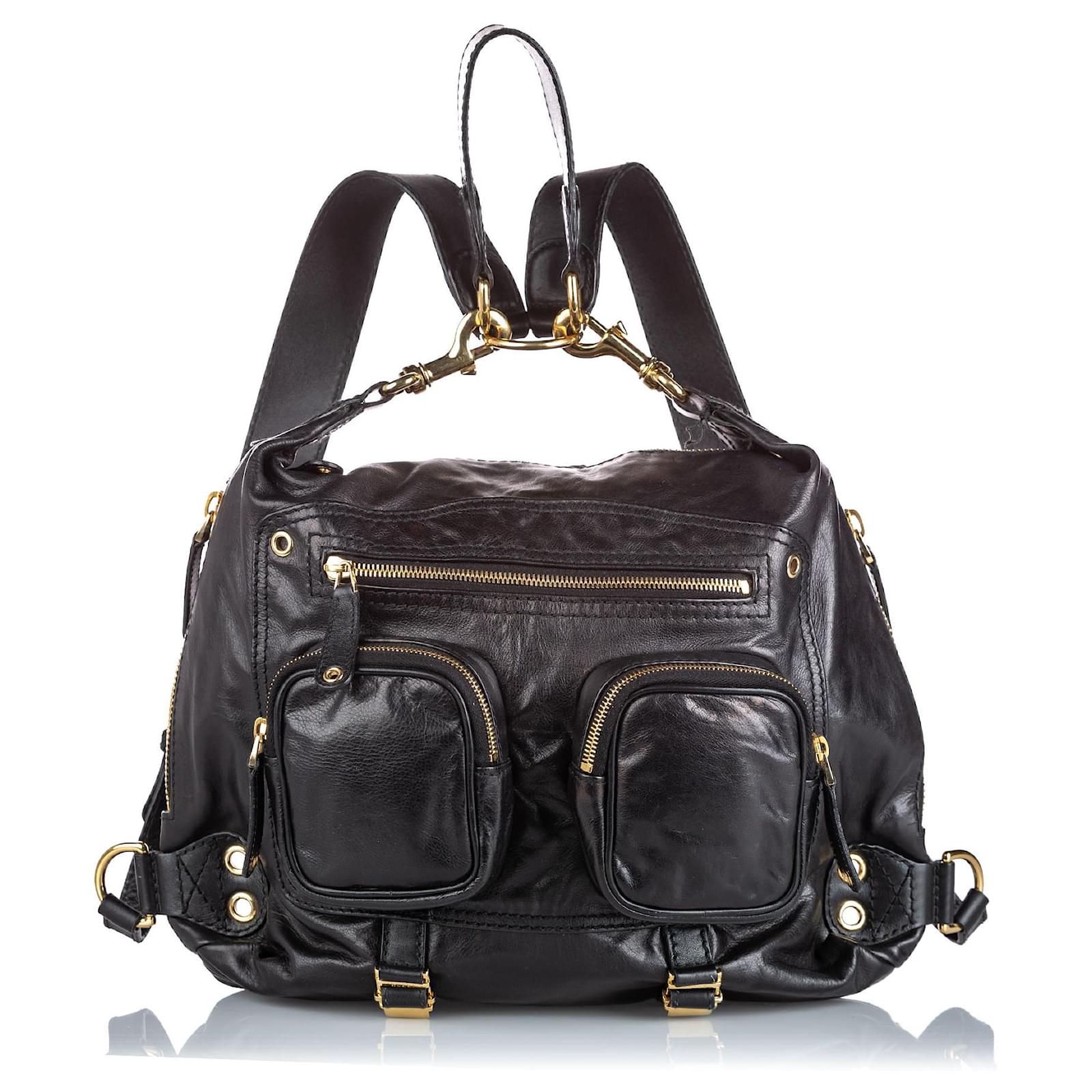 Gucci Black Leather Darwin Convertible Backpack ref.157668 - Joli Closet