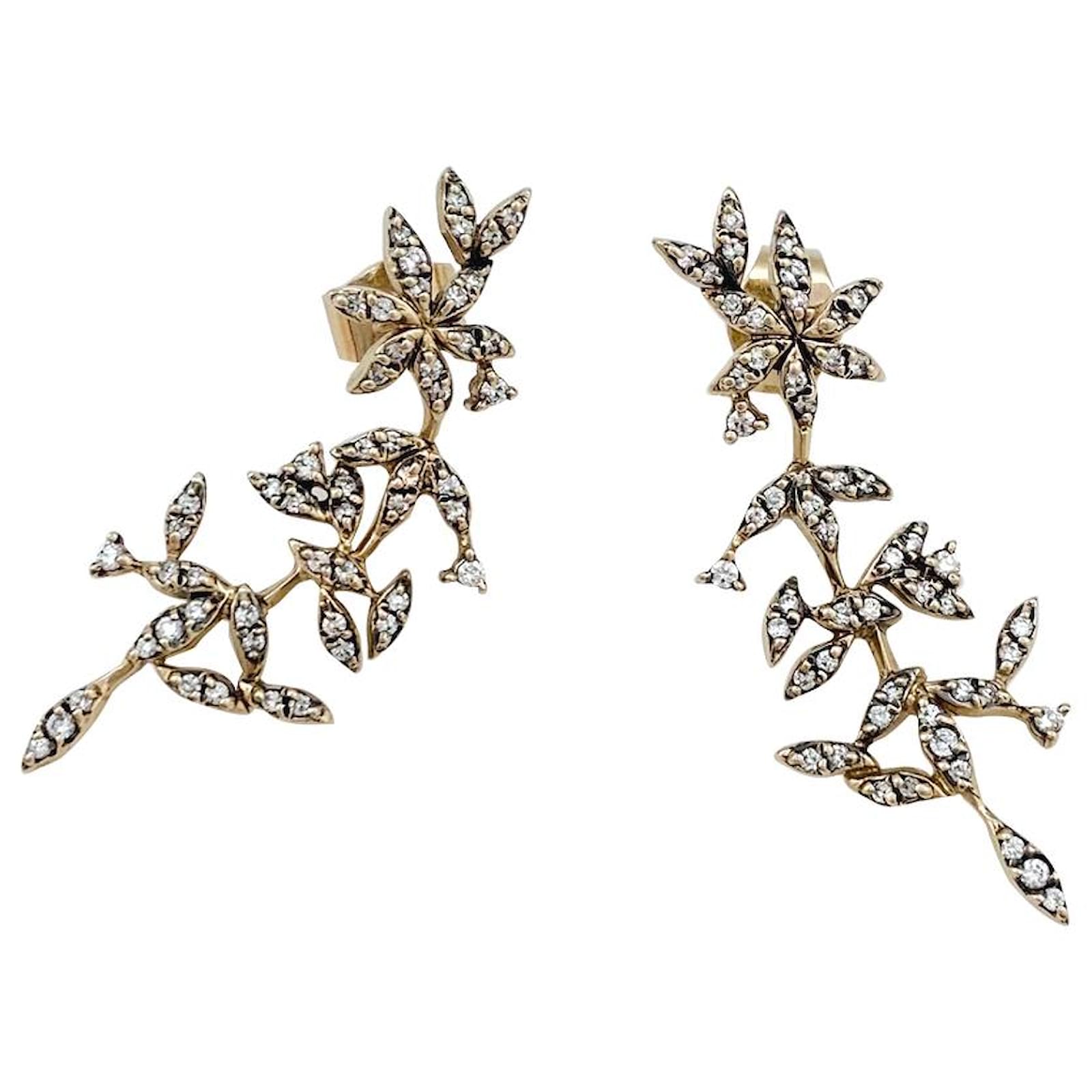 H Stern H earrings.Stern, "Nature", in gold and diamonds. White gold ...
