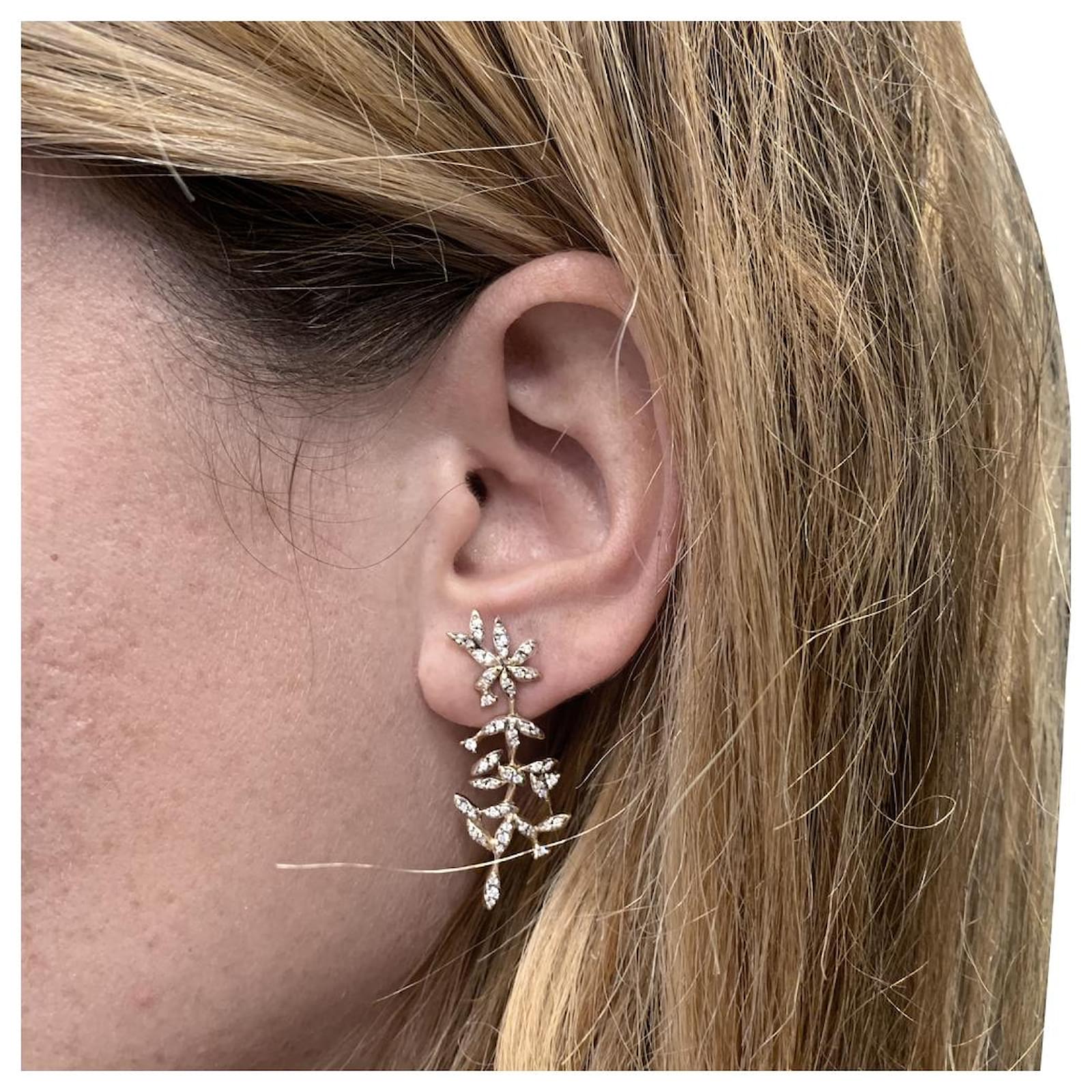 H Stern H earrings.Stern, "Nature", in gold and diamonds. White gold ...