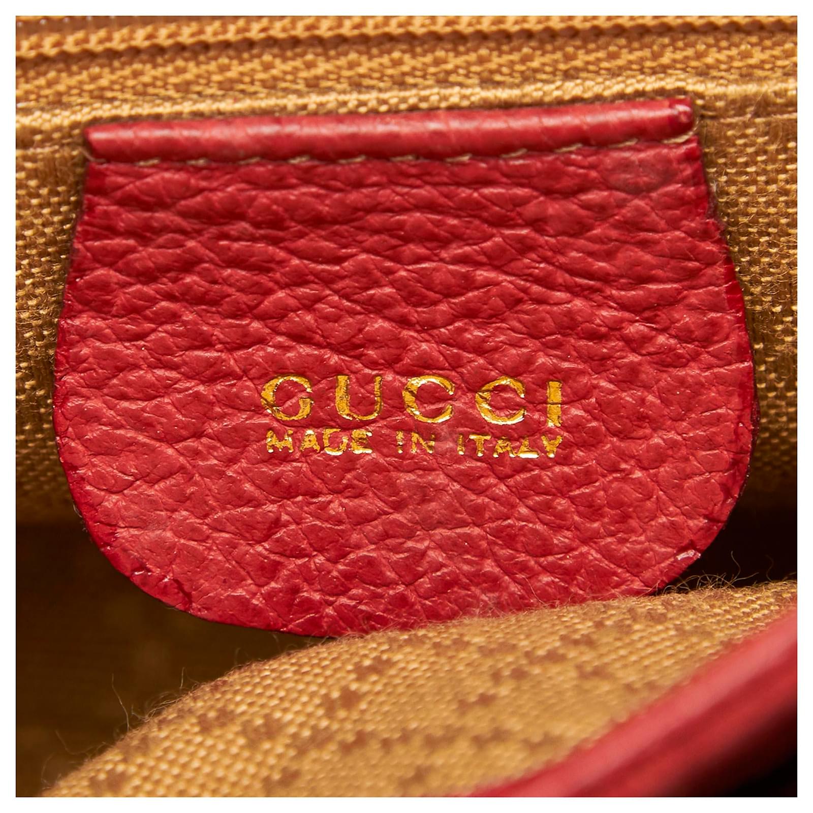 Gucci Cartable en daim de bambou rouge Suede Cuir ref.158770 - Joli Closet