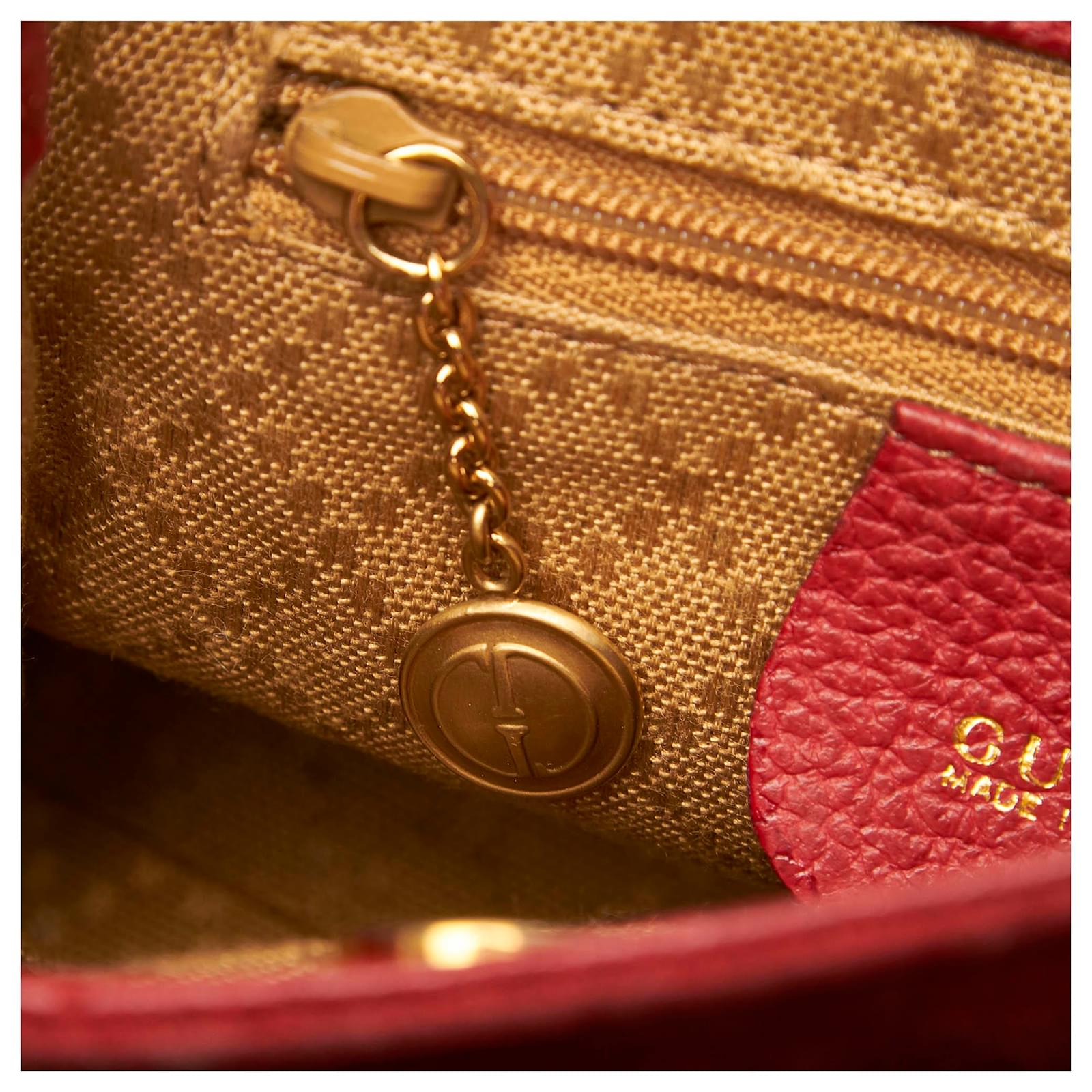 Gucci Cartable en daim de bambou rouge Suede Cuir ref.158770 - Joli Closet