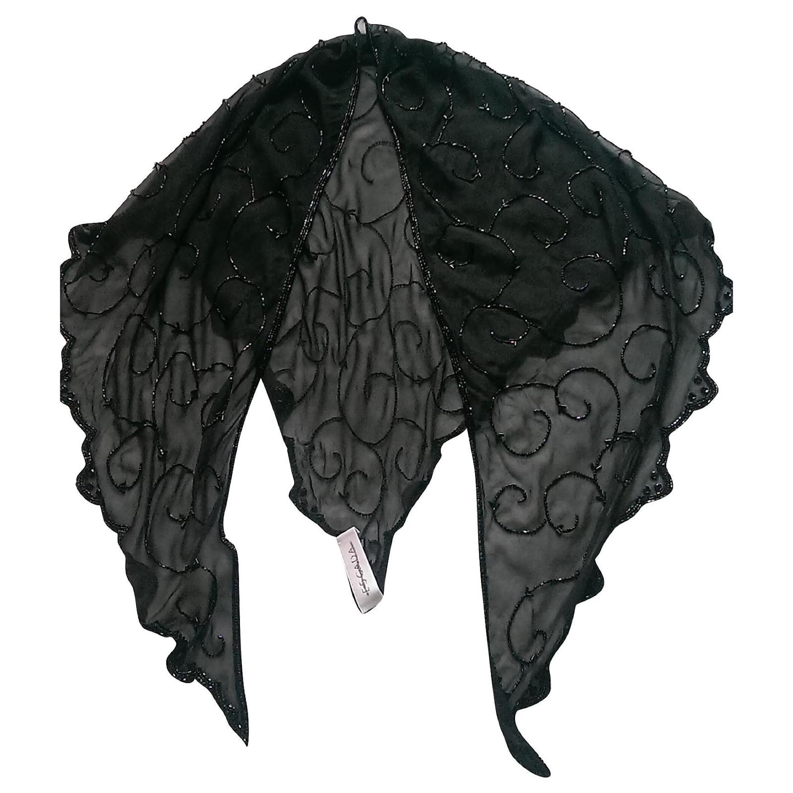 Escada Scarves Black Silk Pearl ref.159110 - Joli Closet