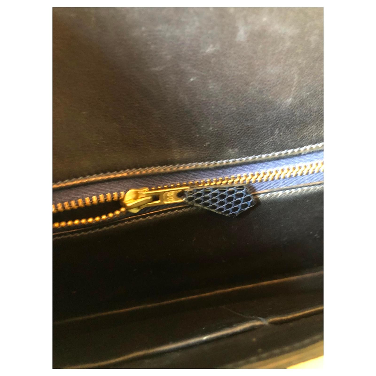 Sacs à main Hermès Sac Medor Cuir Bleu Marine ref.161733 - Joli Closet
