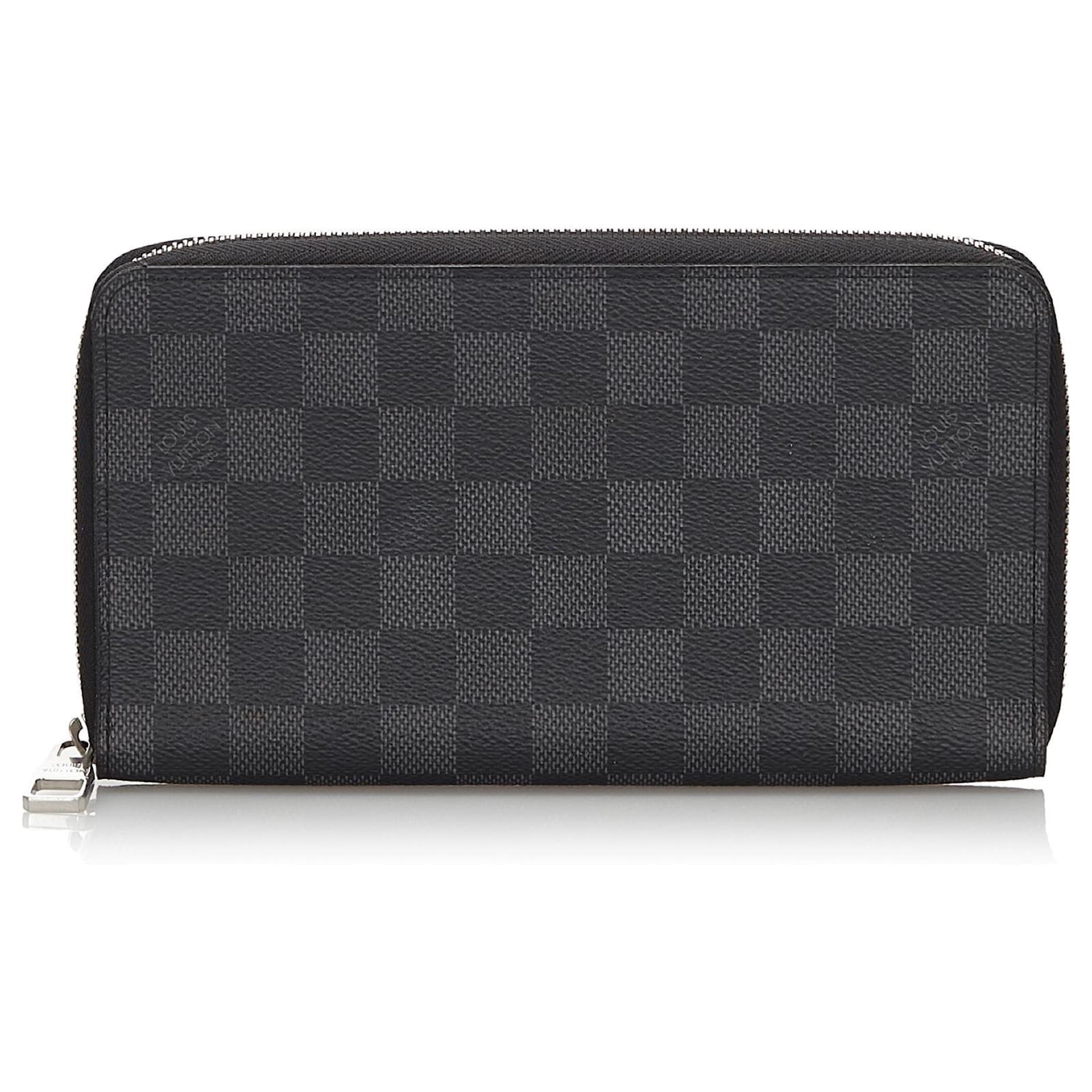 Louis Vuitton Gray Damier Graphite Zippy Organizer Wallet Grey Cloth ...