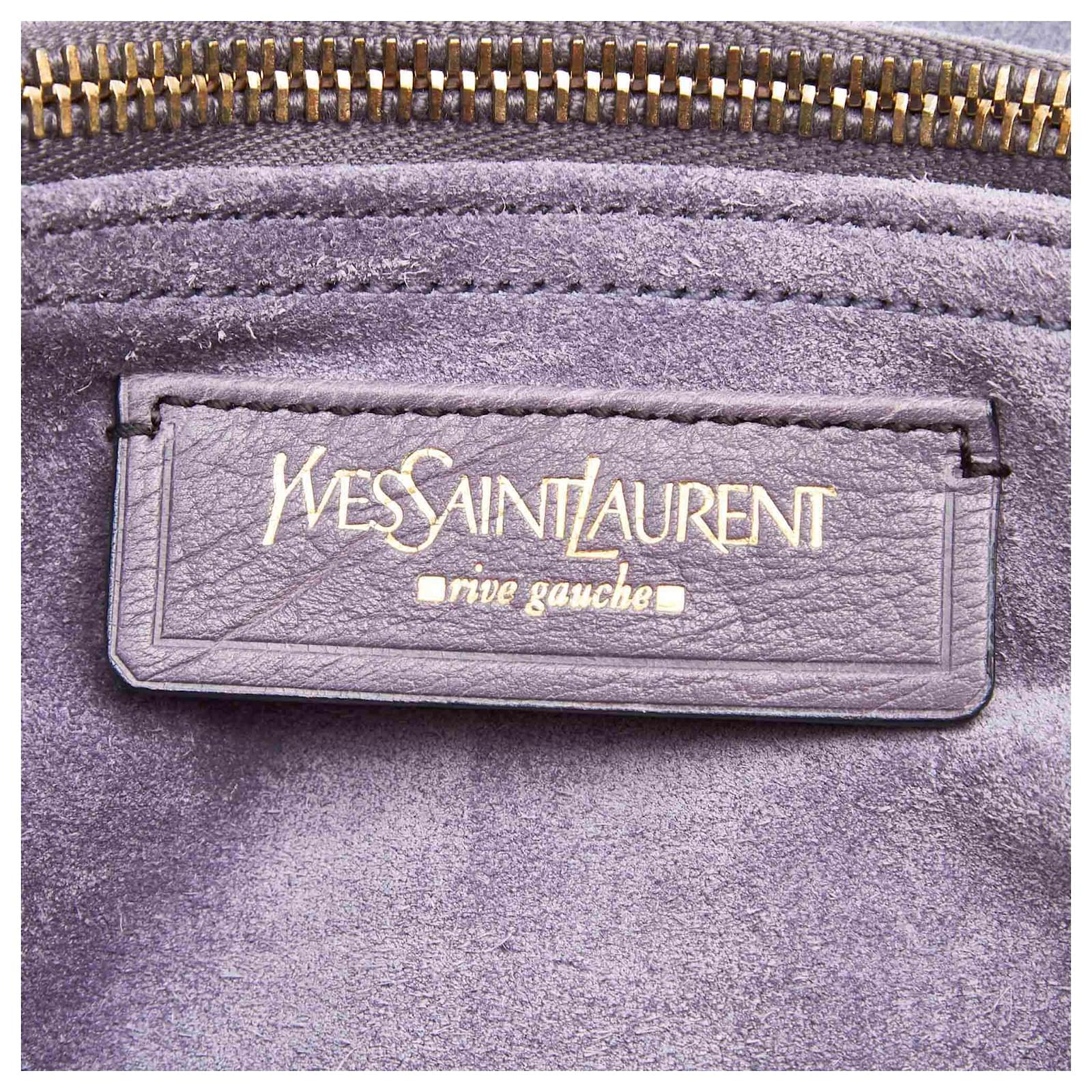 Yves Saint Laurent YSL Gray Embossed Leather Muse Two Handbag Grey ...