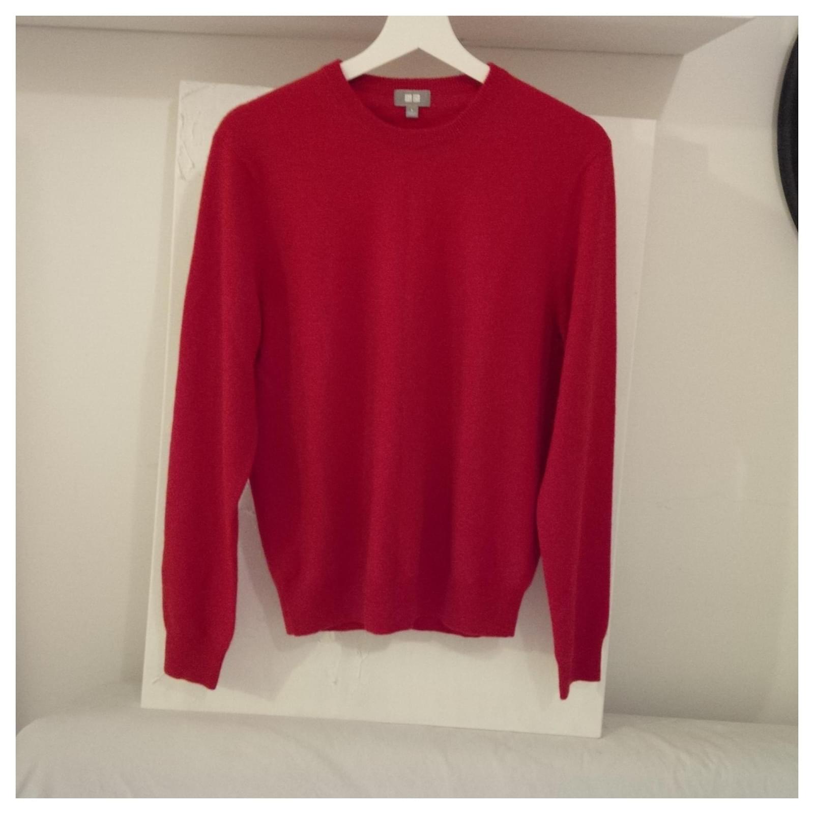 Uniqlo Knitwear Red Dark red Cashmere ref.165120 - Joli Closet