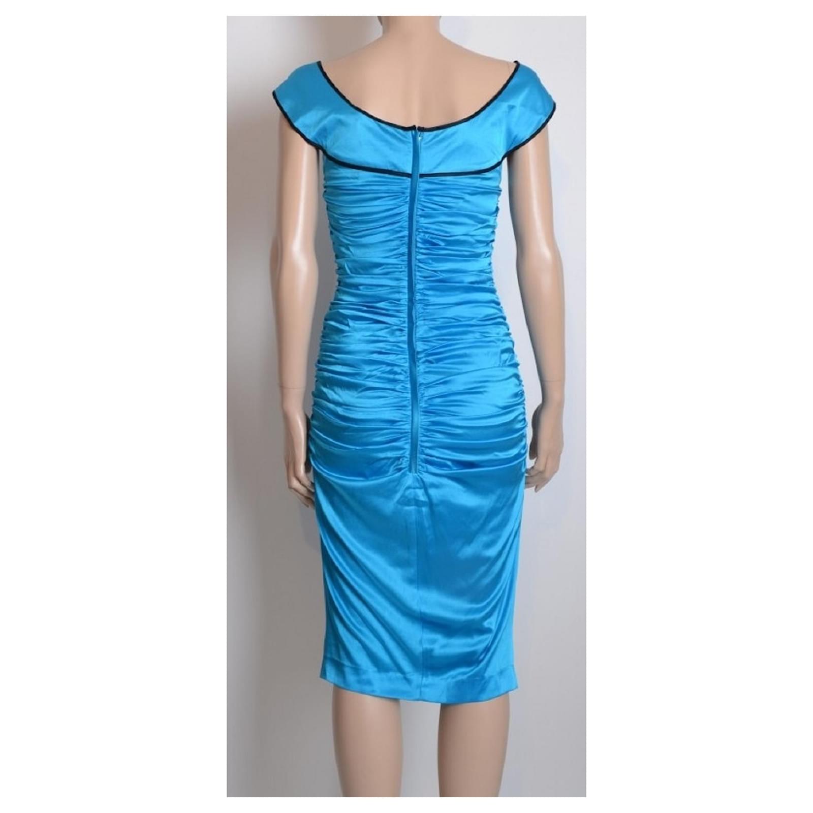 Luc Duchène Turquoise silk dress of Luc Duchene ref.165691 - Joli Closet